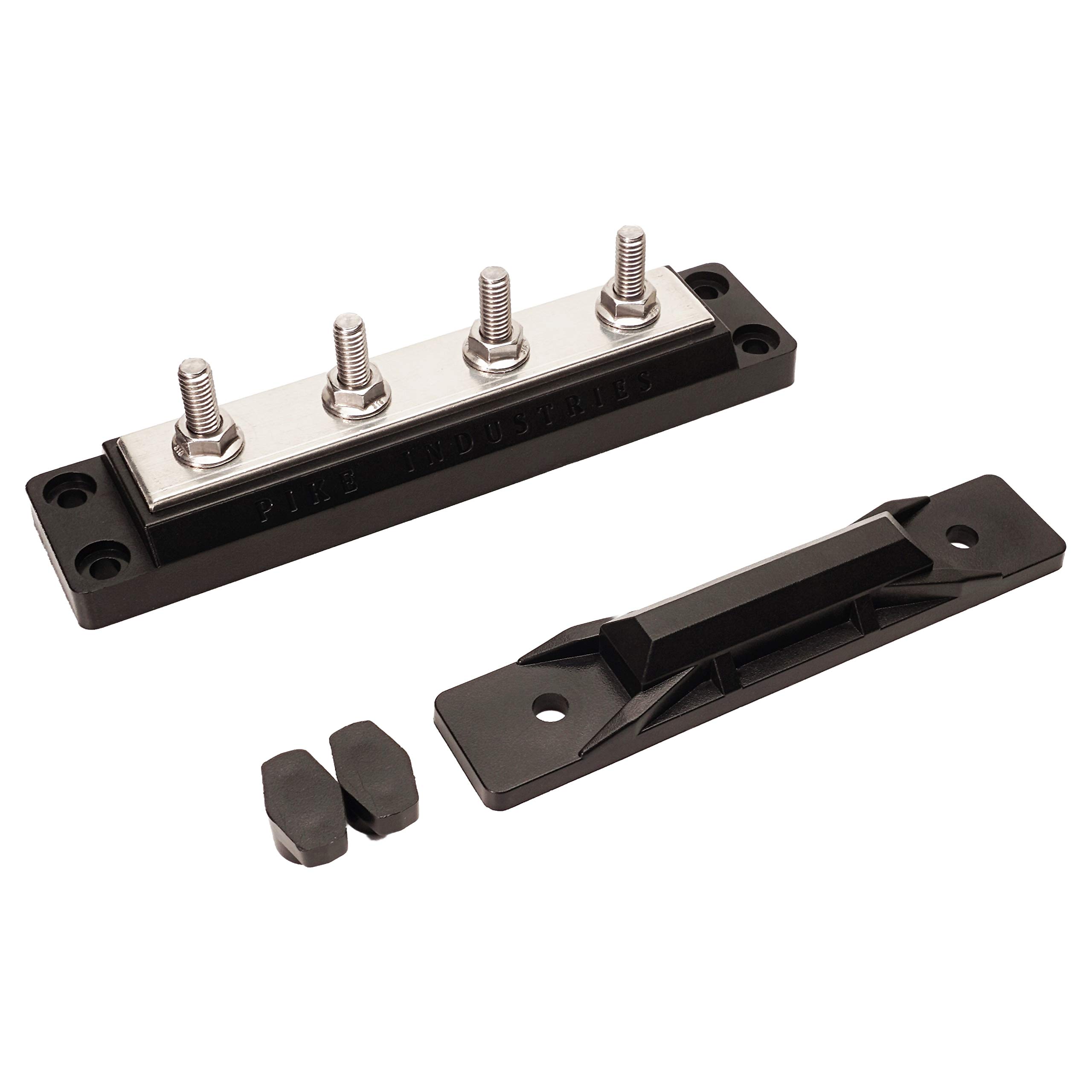 Buy 400 Amp Solid Copper Busbar 4 Stud (5/16" Stainless, Black) Common ...