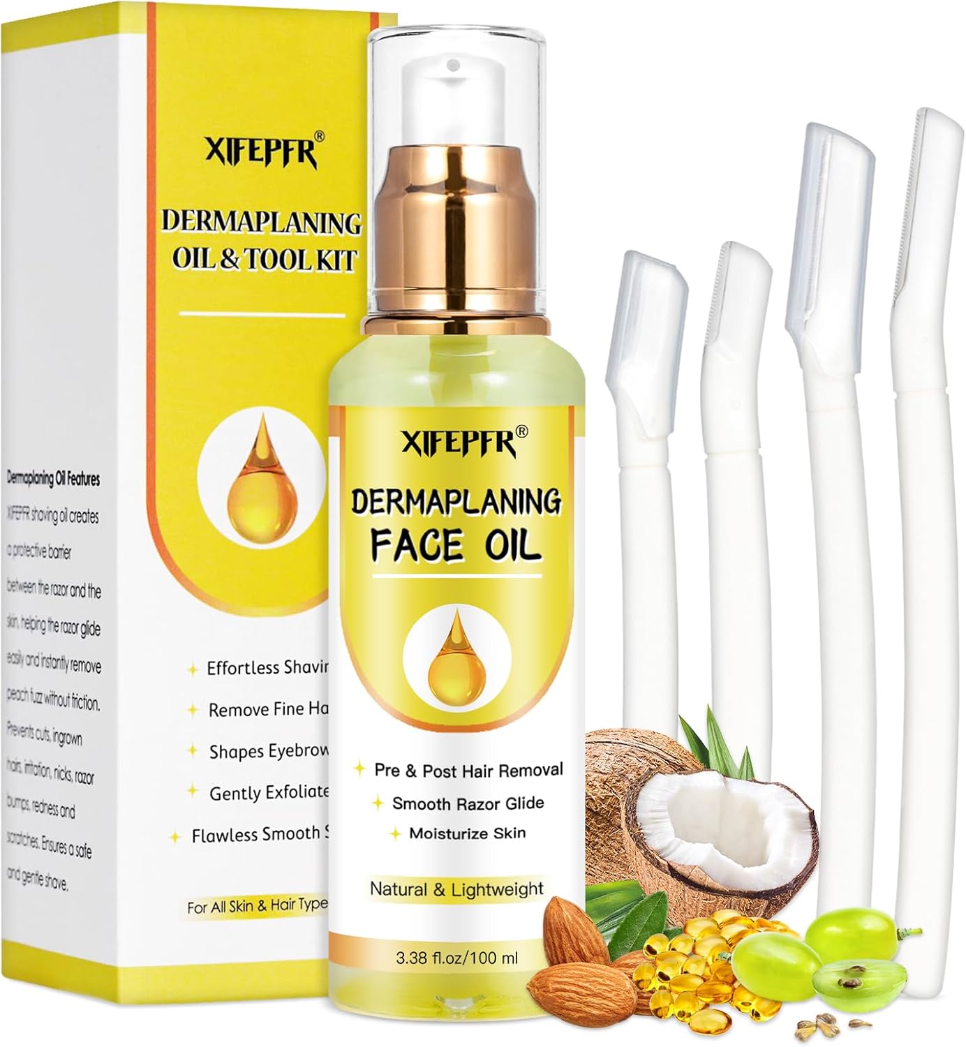 Amazon.com: XIFEPFR Dermaplaning Kit, Dermaplane Oil with Dermaplaning ...