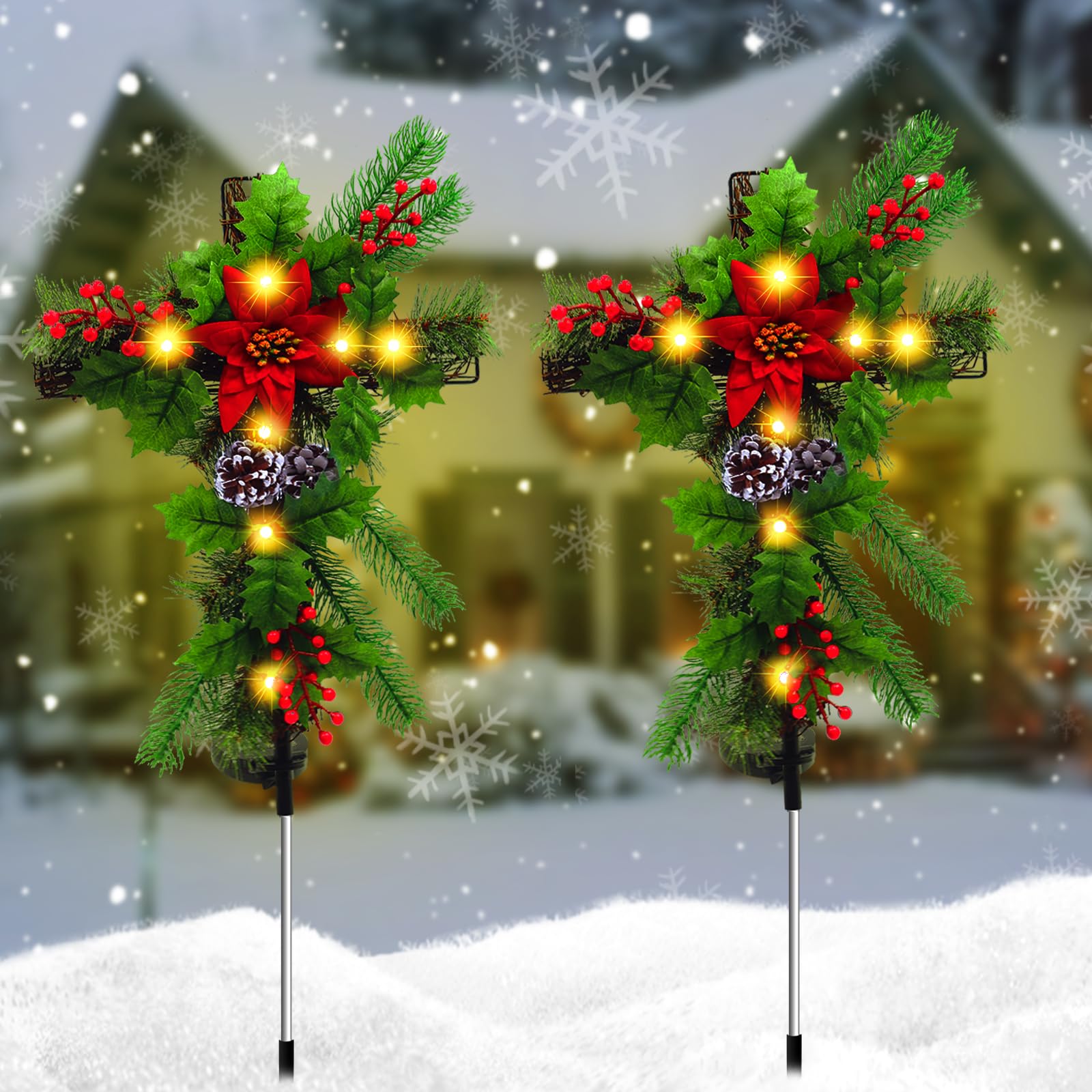 Amazon.com: Outdoor Solar Lights Christmas Decorations, 30" Xmas ...