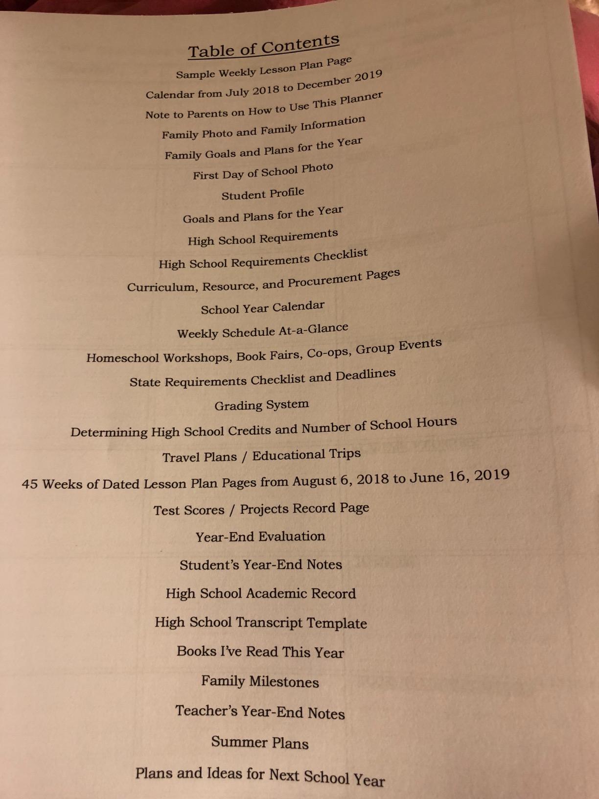 The Homeschool Planner SY 2018-2019 for 1 Student: 45 Weeks of Dated ...