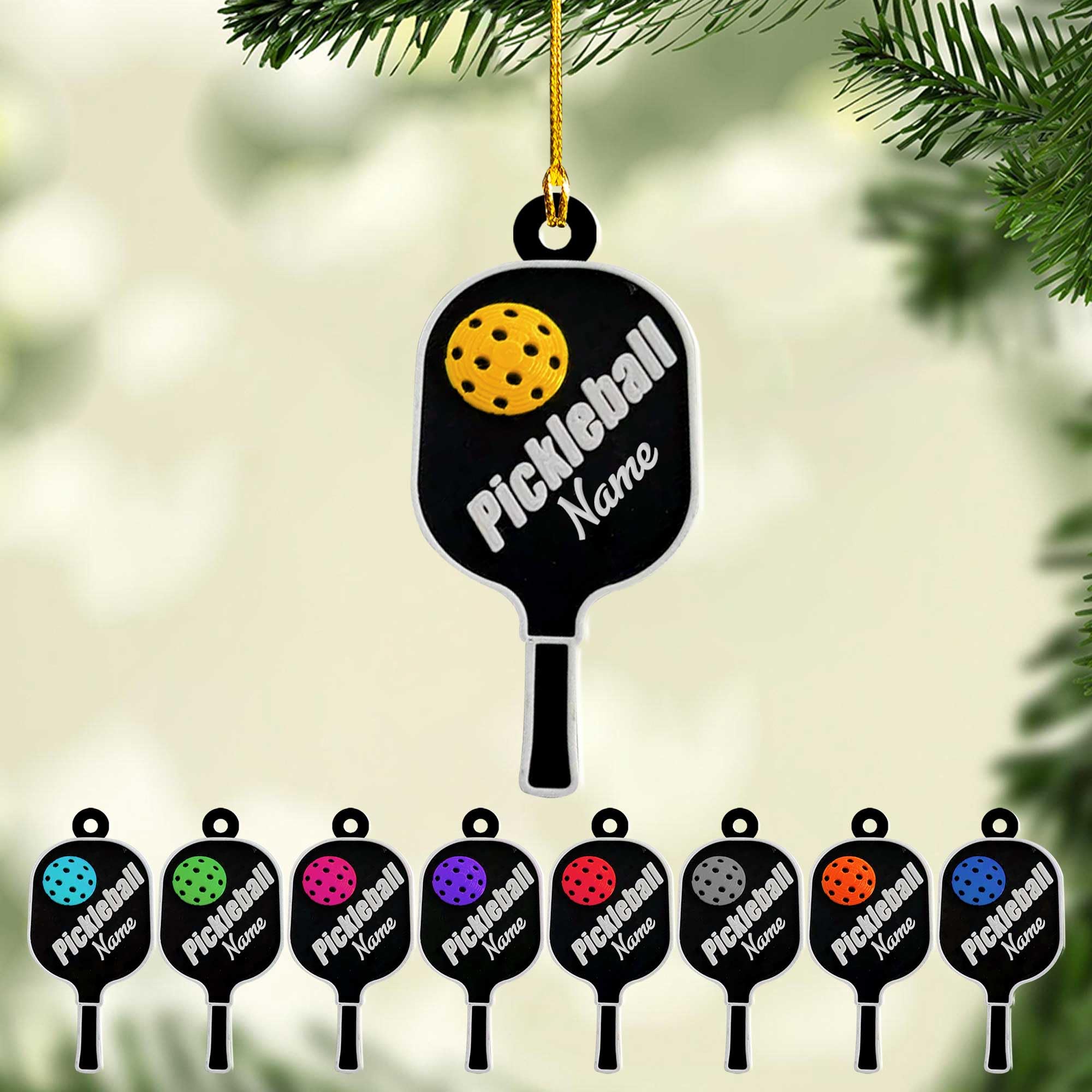 Amazon.com: AOVL Personalized Pickleball Ornament Pickle Baller Sport ...