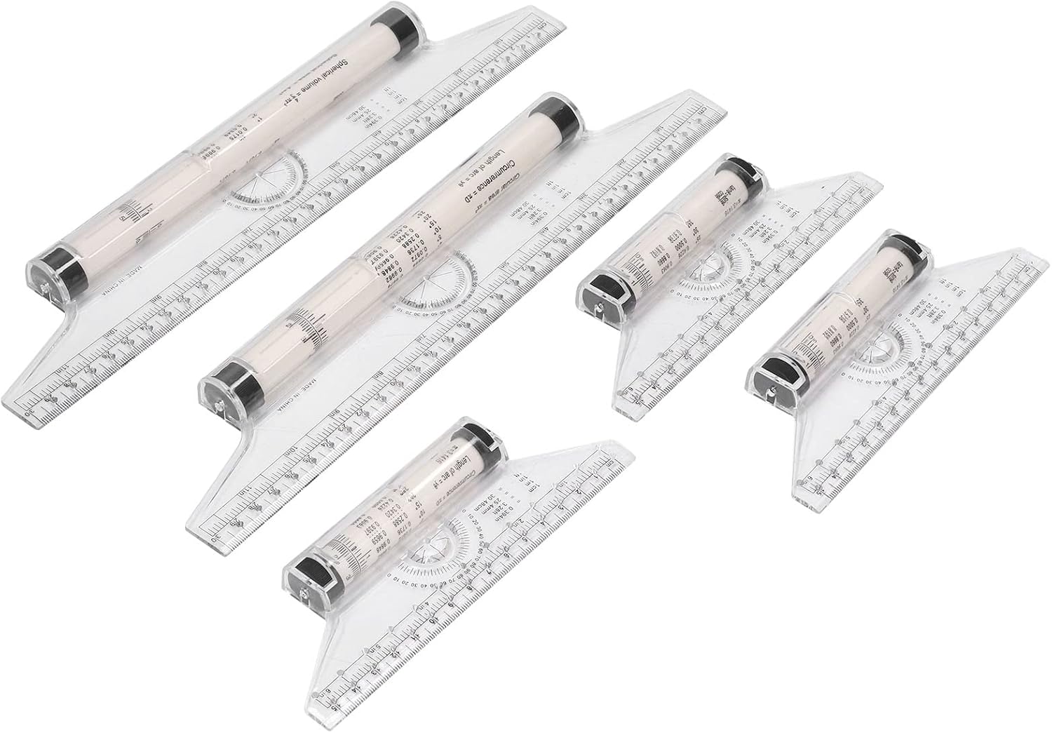 Drawing Roller Ruler, Clear Scale 5pcs Measuring Rolling Ruler ...