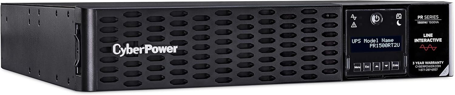 Amazon.com: CyberPower PR1500RT2UN Smart App Sinewave UPS System, 1500VA/1500W, 8 Outlets, 2U ...