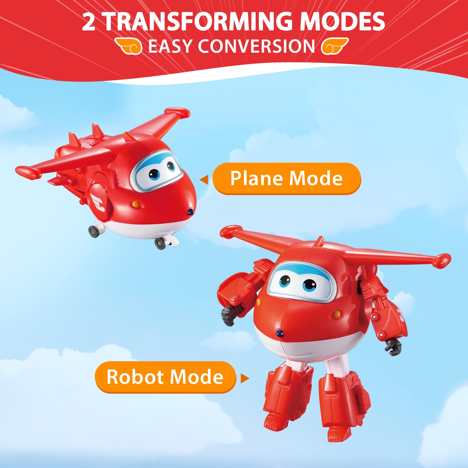 Snapklik.com : Transformable Toys, 5 In Jett Airplane Transforming Figures Toys, 2 In 1 Mode ...