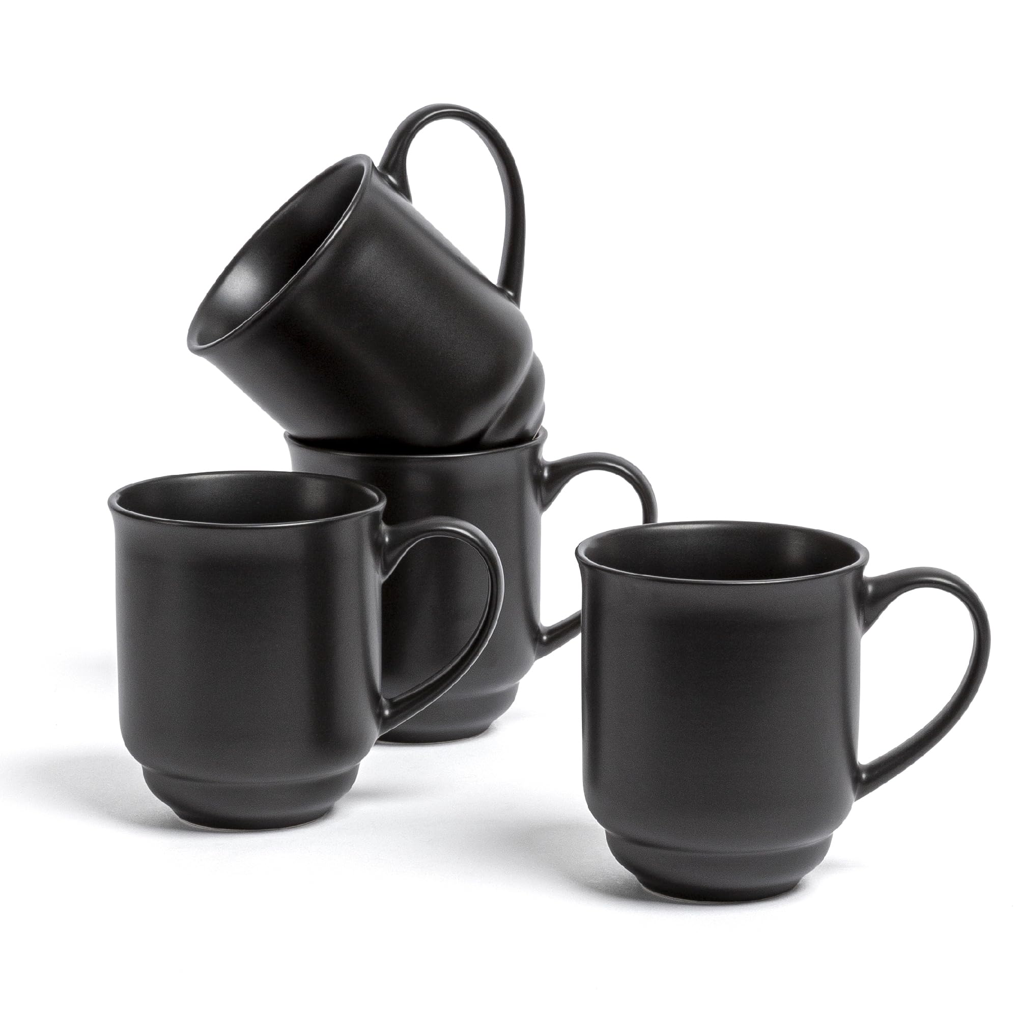 Amazon.com: over&back Rim Stoneware Coffee Mugs - 4-Piece Mug Set ...
