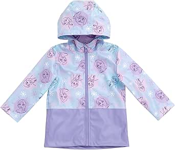 Amazon.com: Disney Junior Girls Zip Up Waterproof Rain Jacket Toddler to Little Kid Sizes (3T ...