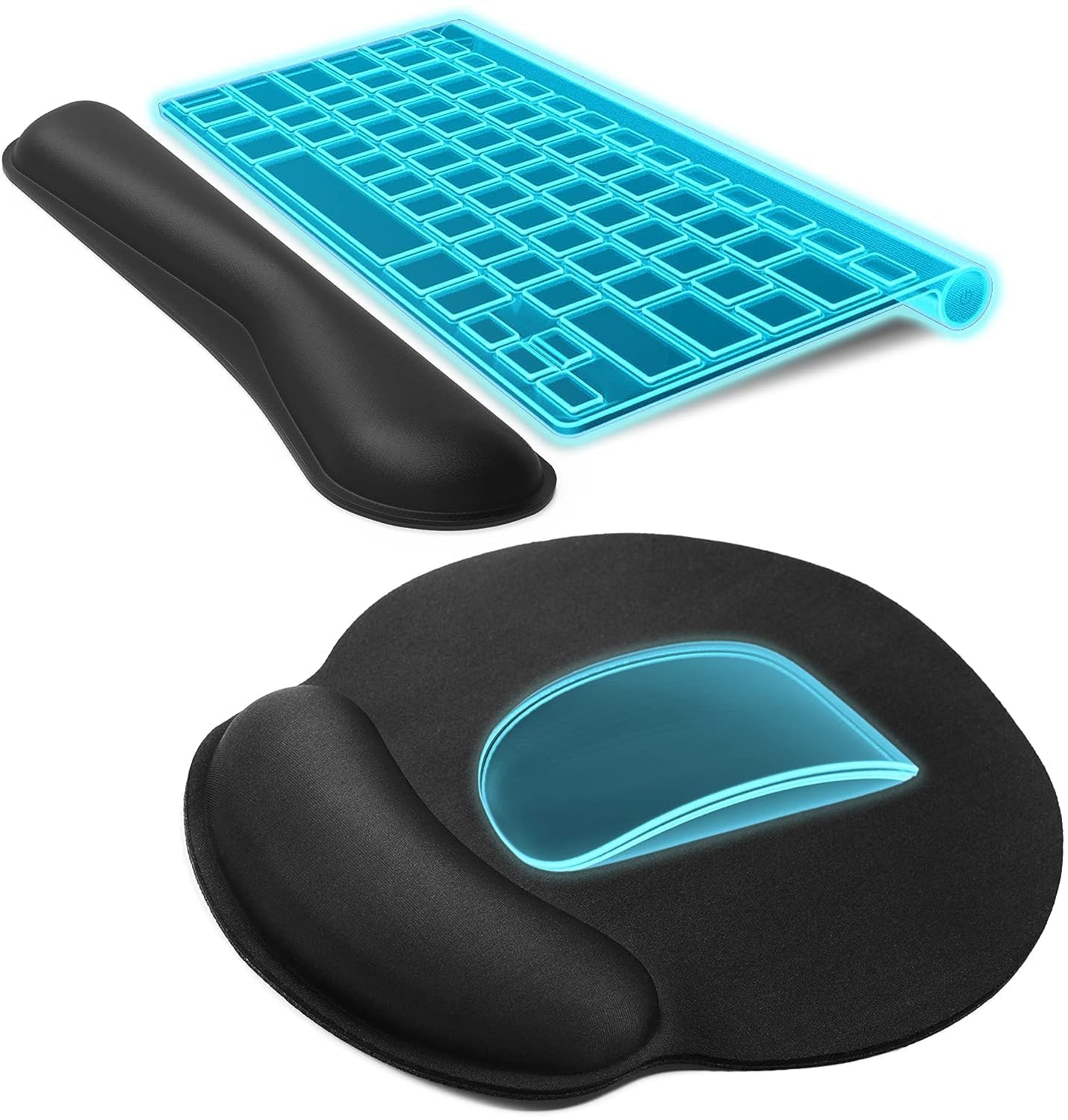2-in-1 Keyboard Wrist Rest, Memory Foam Wrist Pad for Keyboard ...