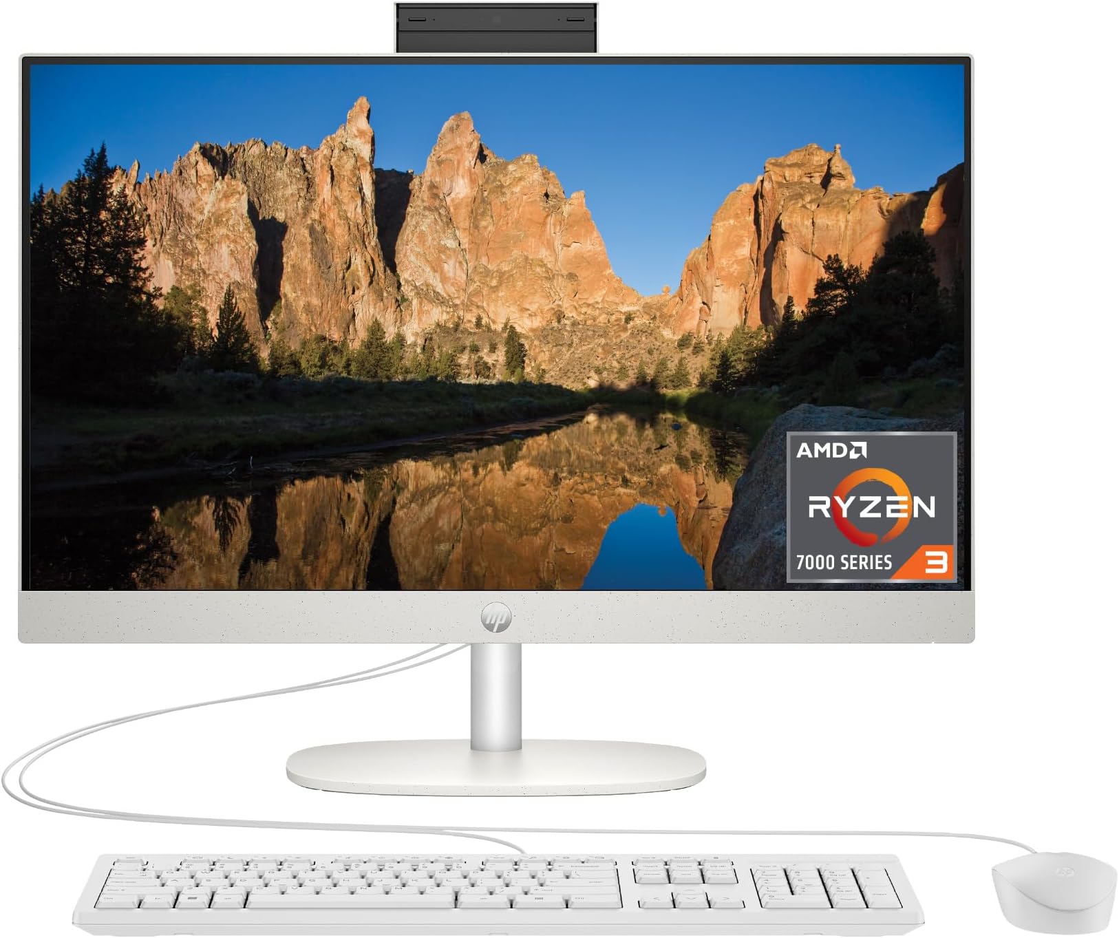 HP 23.8 inch All-in-One Desktop PC, FHD Display, AMD Ryzen 3 7320U, 8 ...