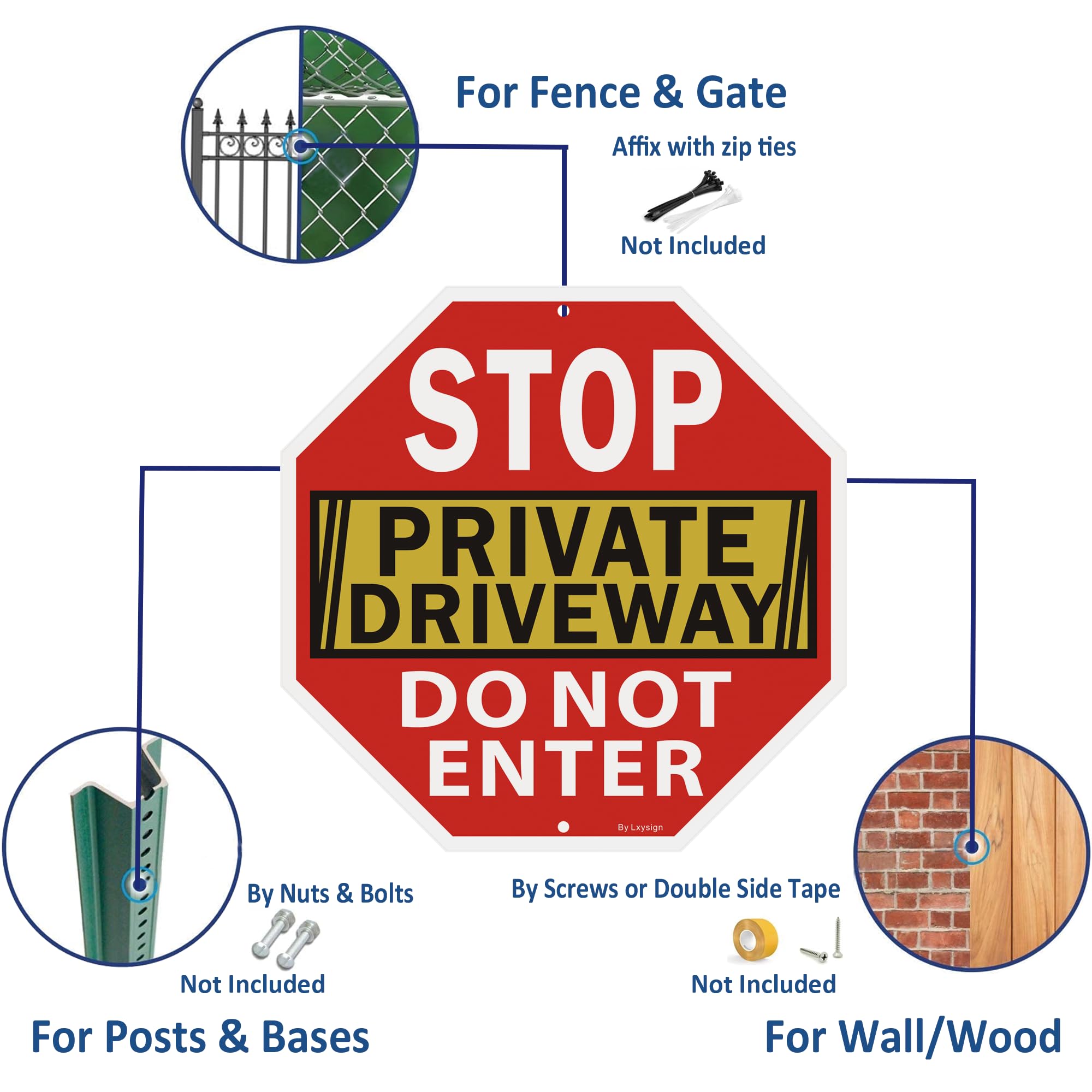 Stop Sign Stop Do Not Enter Private Driveway Sign | Sigo Signs Private ...