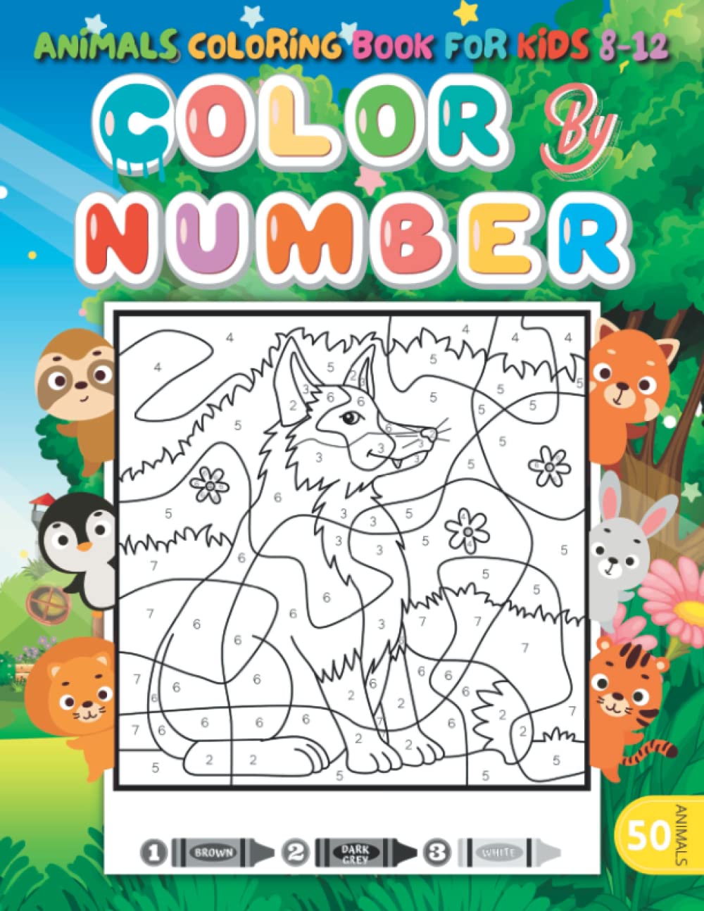 Color By Numbers Coloring Book For Kids Ages 8-12: Animals, Birds, Sea ...