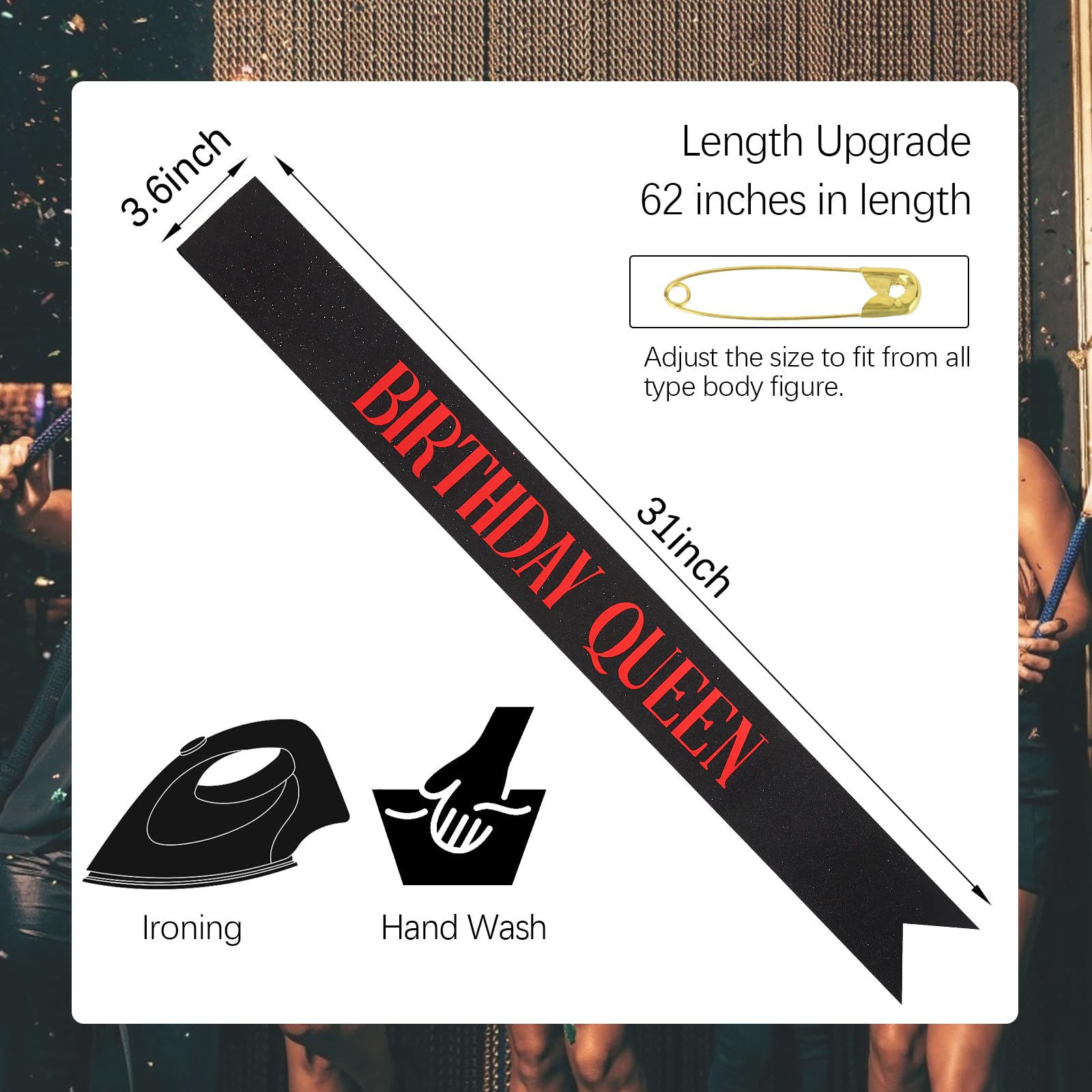Snapklik.com : Black & Red Birthday Sash Birthday Queen Sash Its My ...