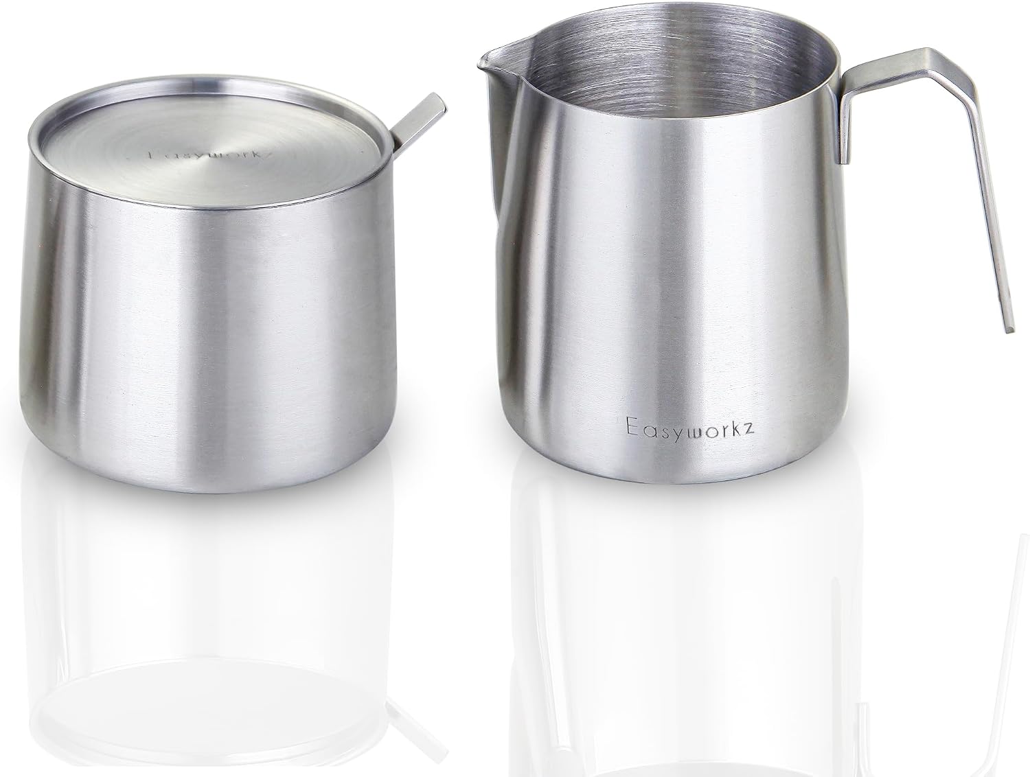 Amazon.com: Easyworkz Stainless Steel 304 Creamer and Sugar Bowl with ...