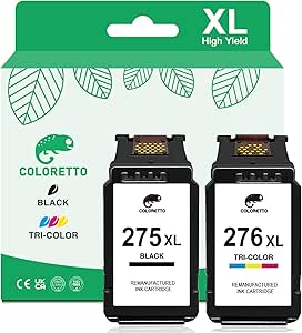 COLORETTO 275XL 276XL para cartuchos de tinta Canon TS3722, PG-275XL CL-276XL para Canon PIXMA ...