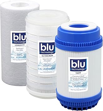 Amazon.com: Blu Tech R3 and TRIO Water Filter Recharge Pack, 2.5” x 5 ...