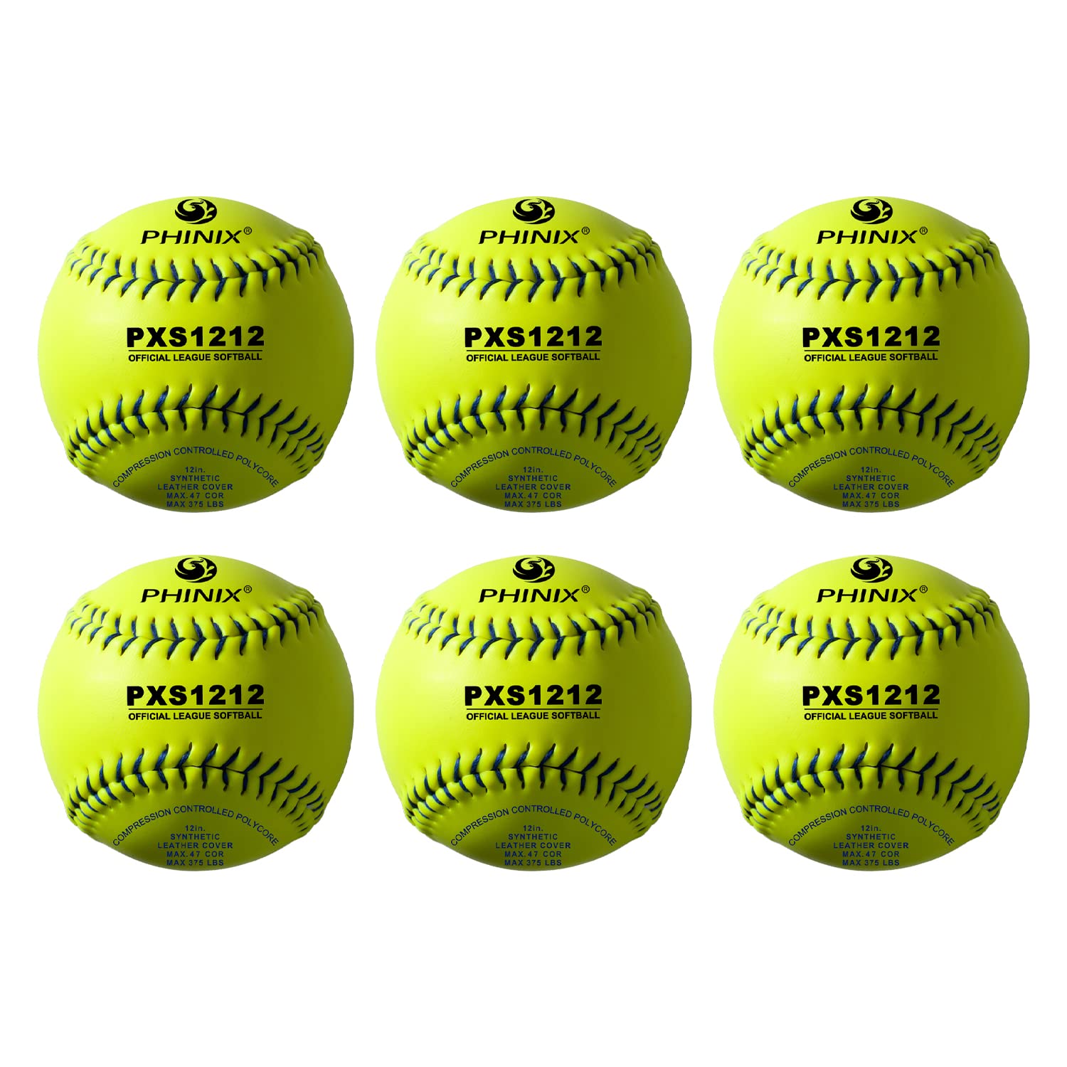 Optic Yellow PHINIX Practice Fast-Pitch Softball - Optic Yellow With ...