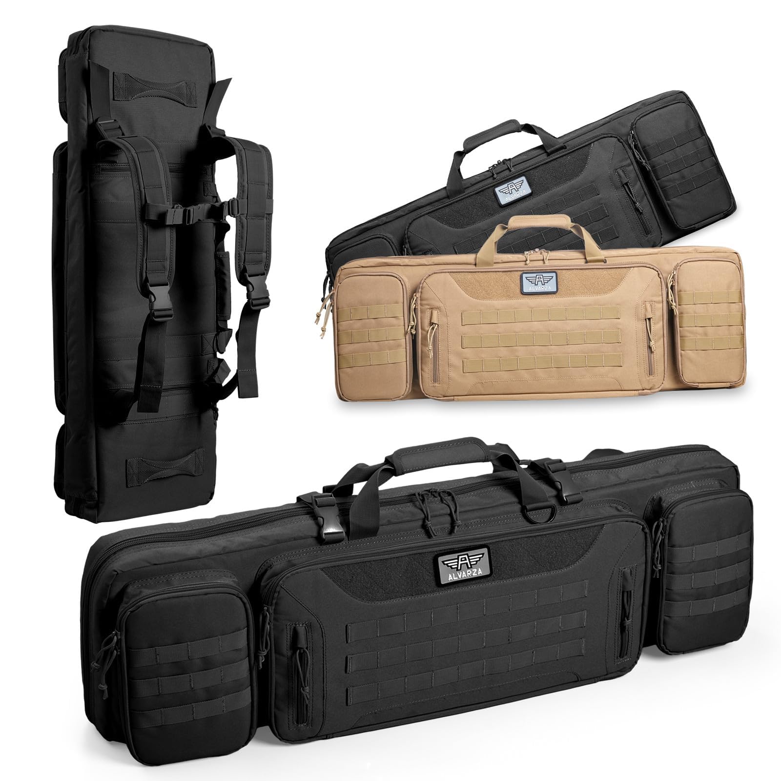 36 inch Double Long Gun Bag Nylon 1000D Soft Case Backpack Rifle ...