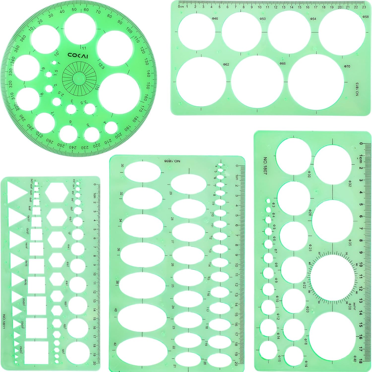 Amazon.com: ForraFun 5 Pack Circle Template Circle Round Stencil ...