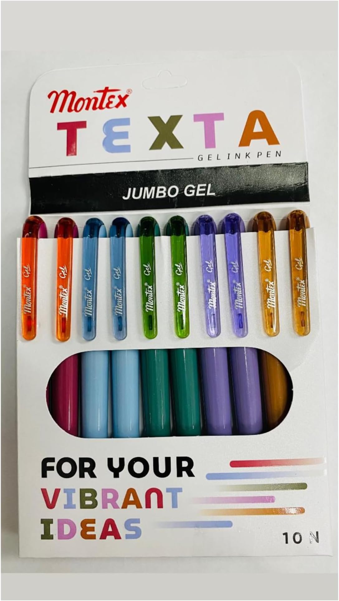 MONTEX TEXTA Jumbo Gel Pen, Pack of 10, Assorted, (1) : Amazon.in ...