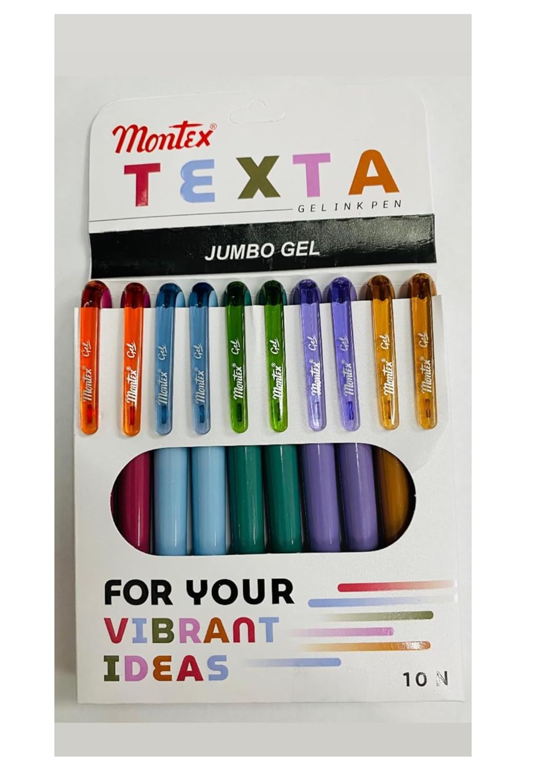 MONTEX TEXTA Jumbo Gel Pen, Pack of 10, Assorted, (1) : Amazon.in ...