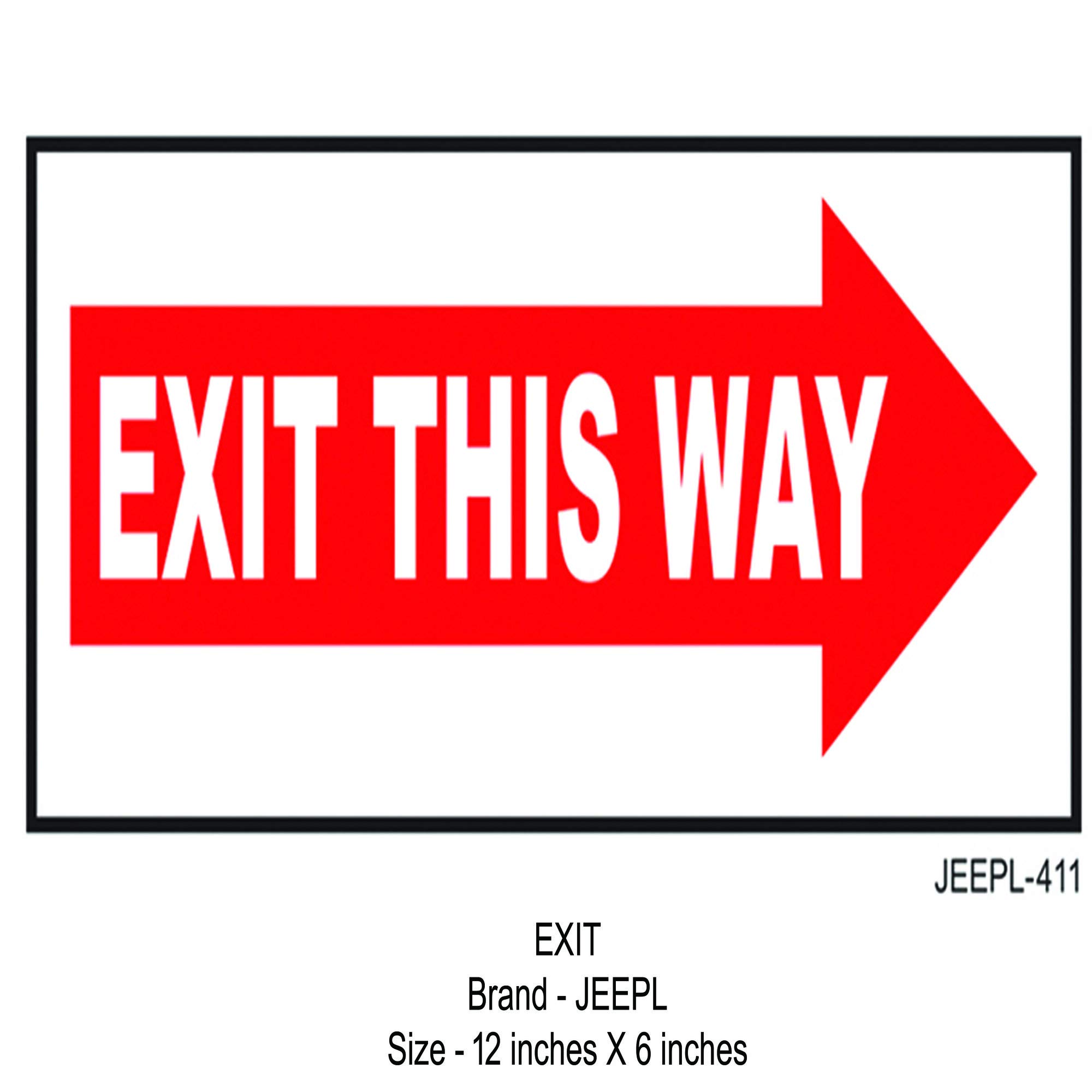 Buy JEEPL-EXIT THIS WAY SIGN BOARD|| Emergency sign board|| Safety ...