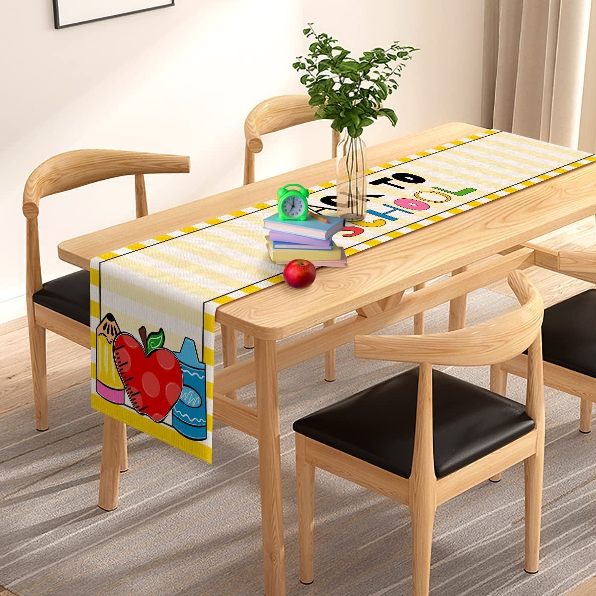 Snapklik.com : Pudodo Back To School Table Runner First Day Of School ...