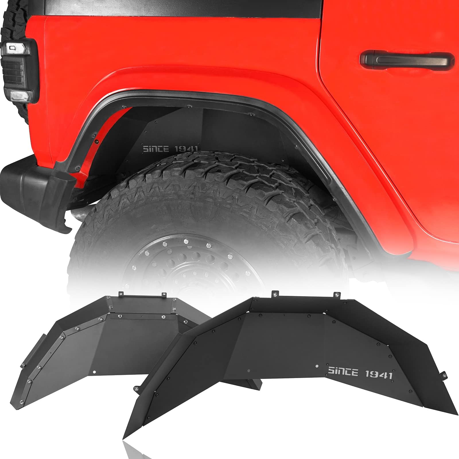 Amazon.com: XOOKUN Pure Black Rear Fender Liner for Jeep Wrangler ...