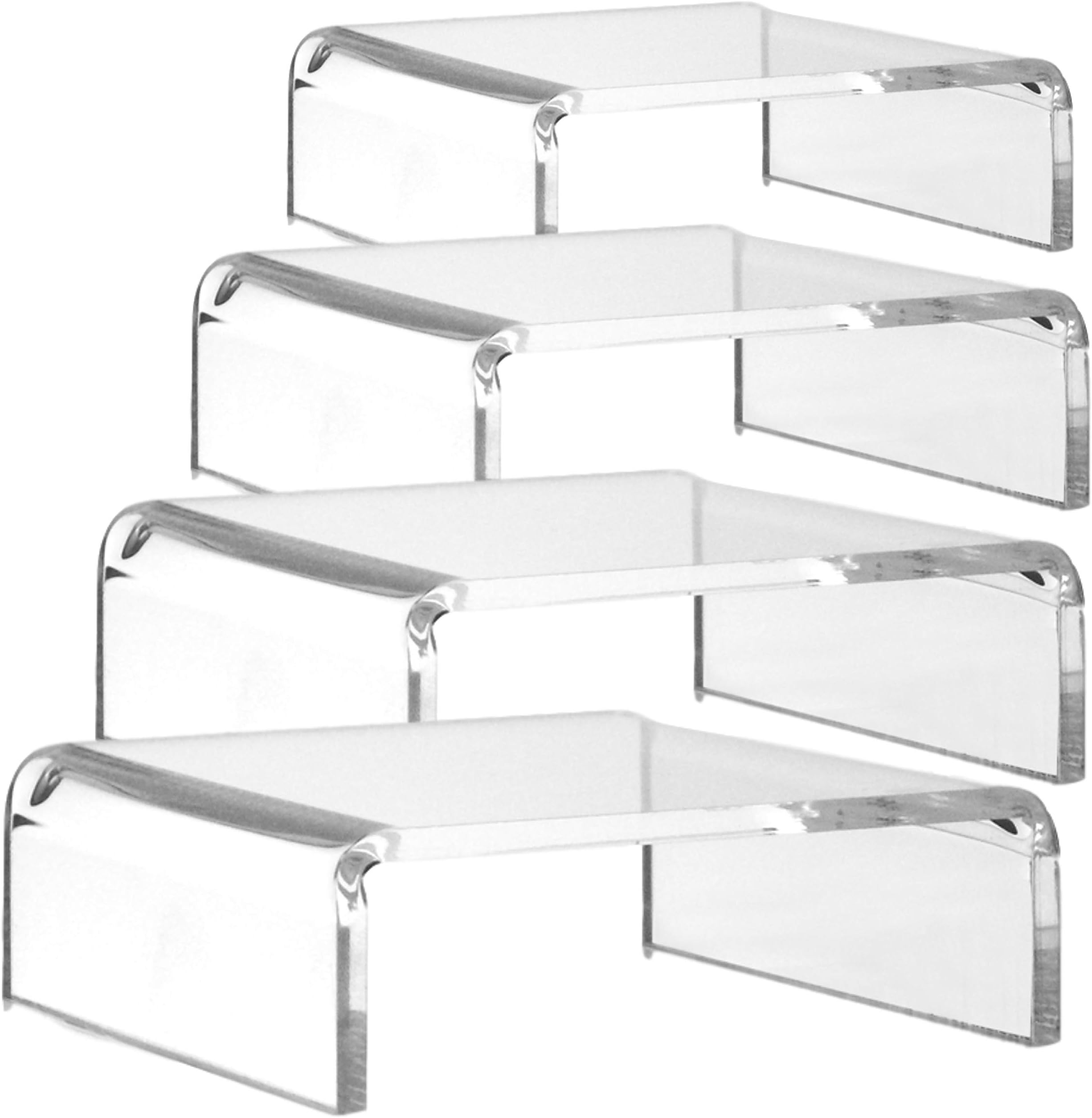 Amazon.com: BANBERRY DESIGNS Clear Acrylic Display Stands - Set of 4 ...