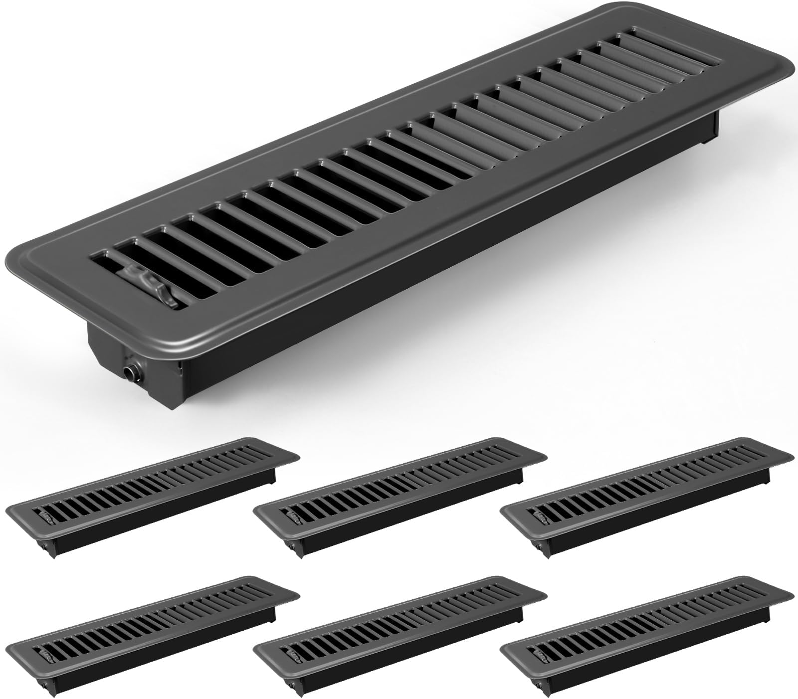Tandefio 6 Pcs 2" x 12" Floor Register Vent Covers Metal Heat Vent ...