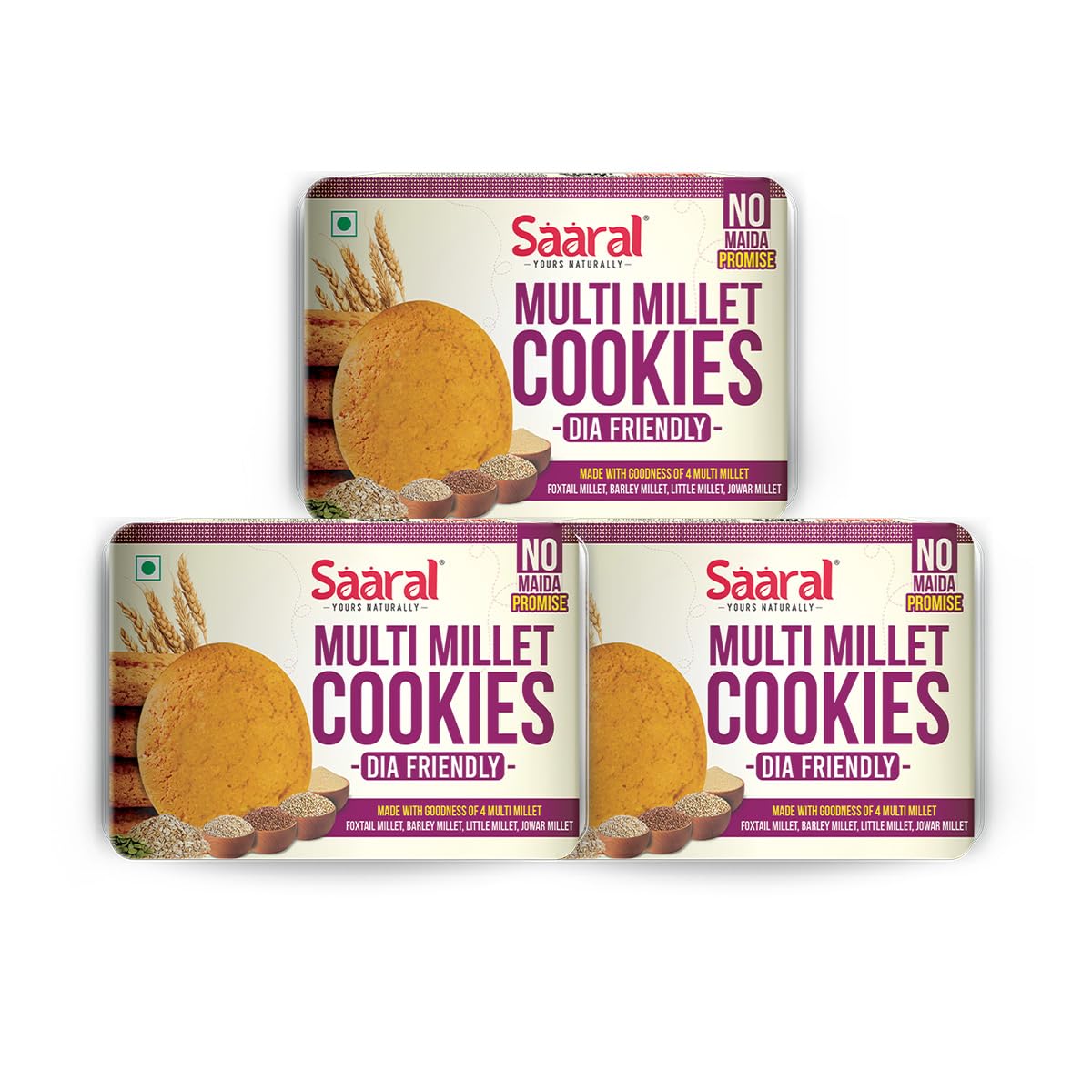Saaral Multimillet Dia Friendly Cookies - Pack of 3 : Amazon.in ...