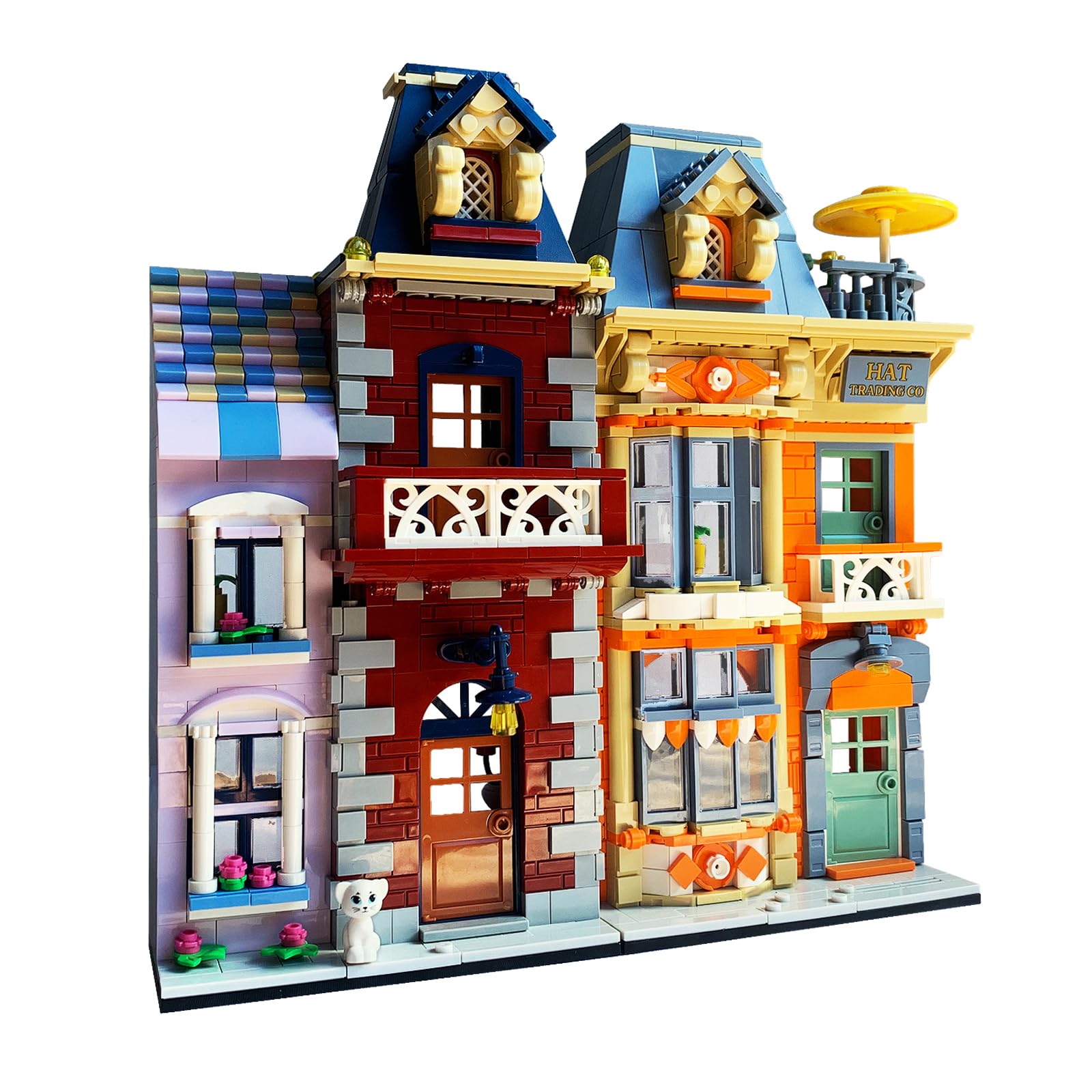 Enjbrick Modular House Building Kit Townhouse Building Blocks Model Set ...