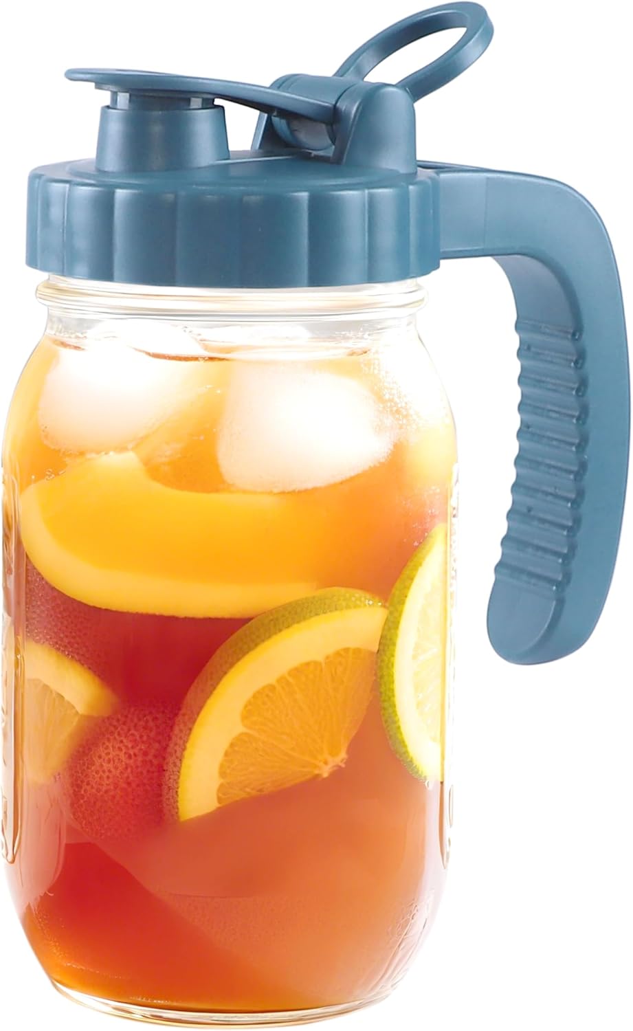 Amazon.com: Mason Jar Pitcher 32 OZ With Pour Spout Lids 1 Quart Wide ...