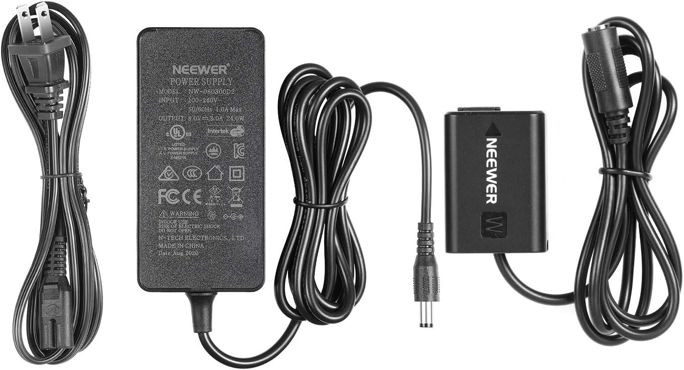 Amazon.com : Neewer AC-PW20 AC Power Supply Adapter and DC Coupler ...