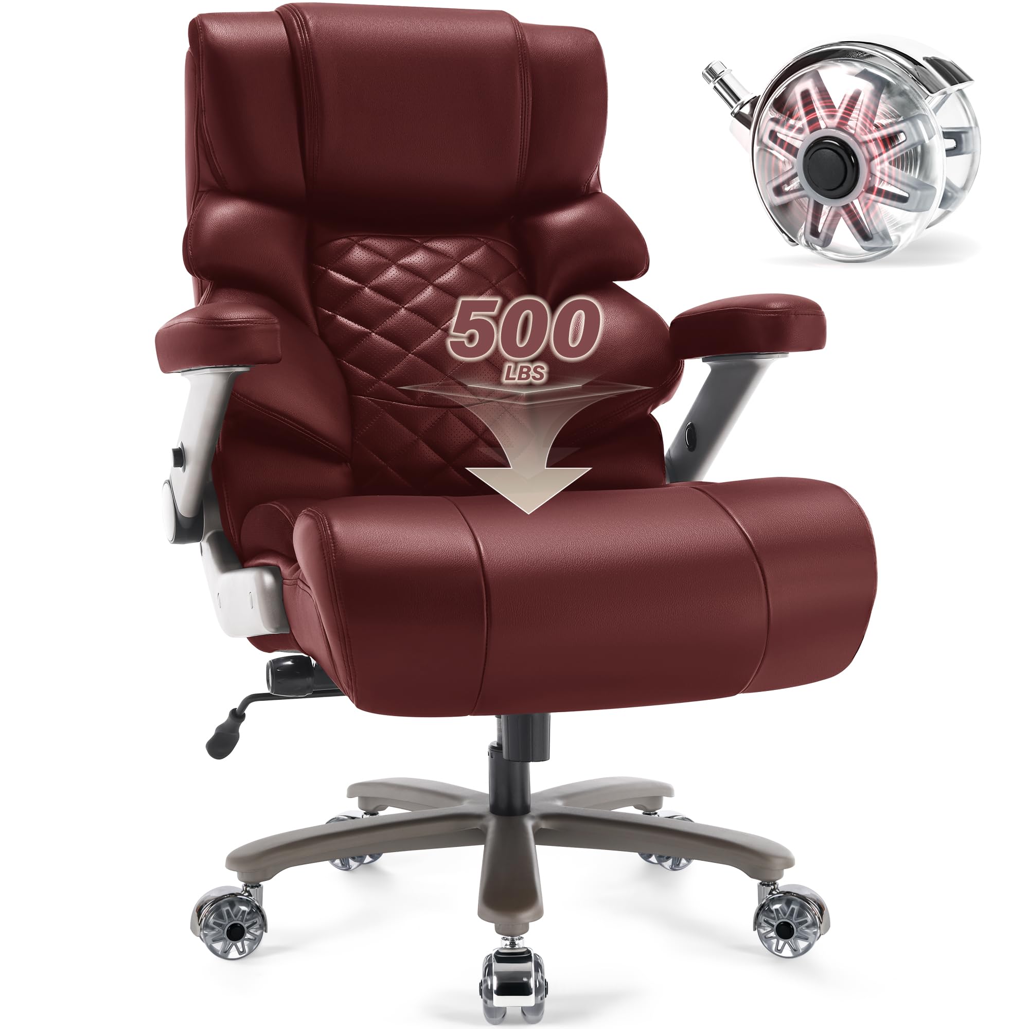 Amazon.com: VUZI 500lbs Big and Tall Office Chair-Large Computer Chair ...
