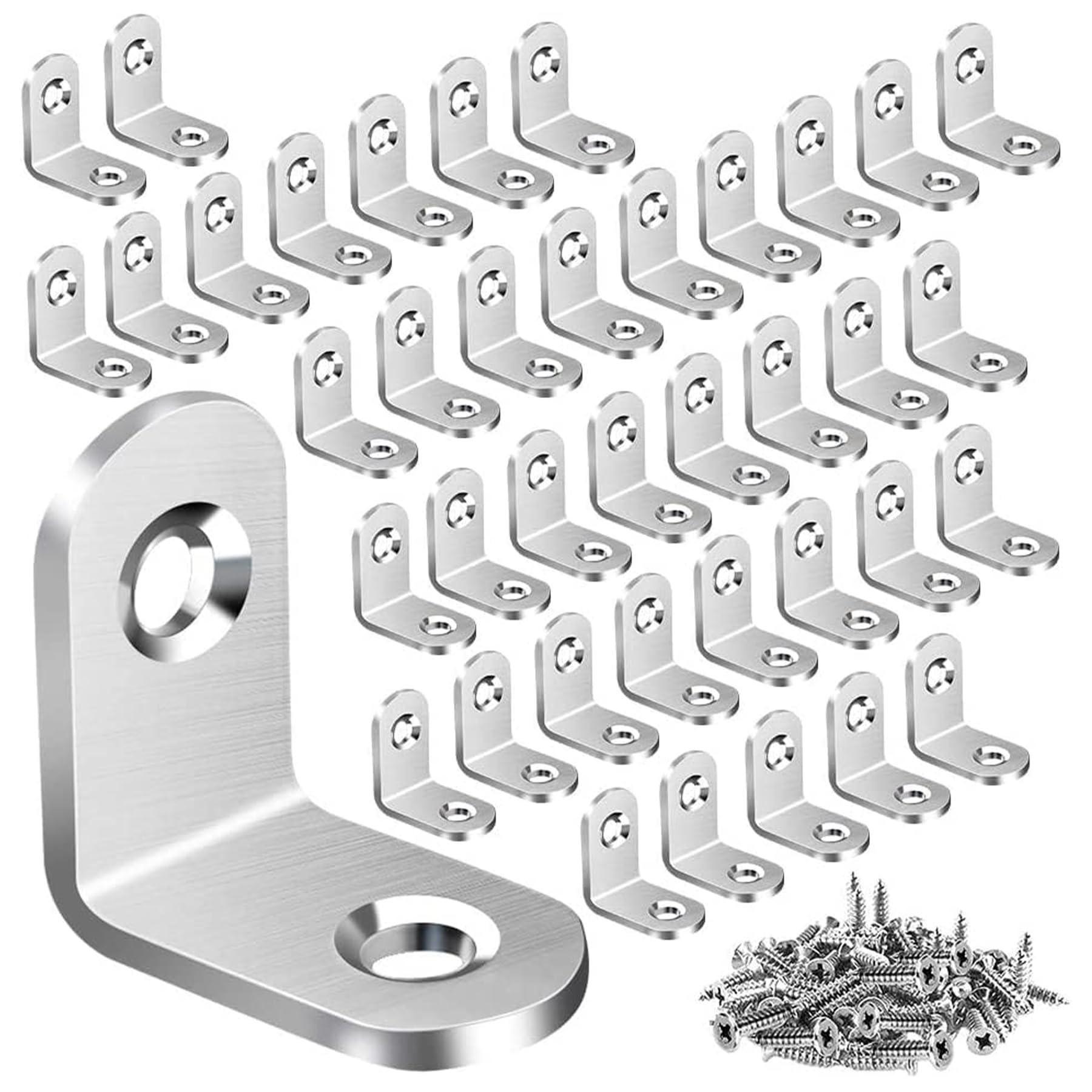 Baoswi 40PCS L Bracket Corner Brace, Stainless Steel L Brackets for ...