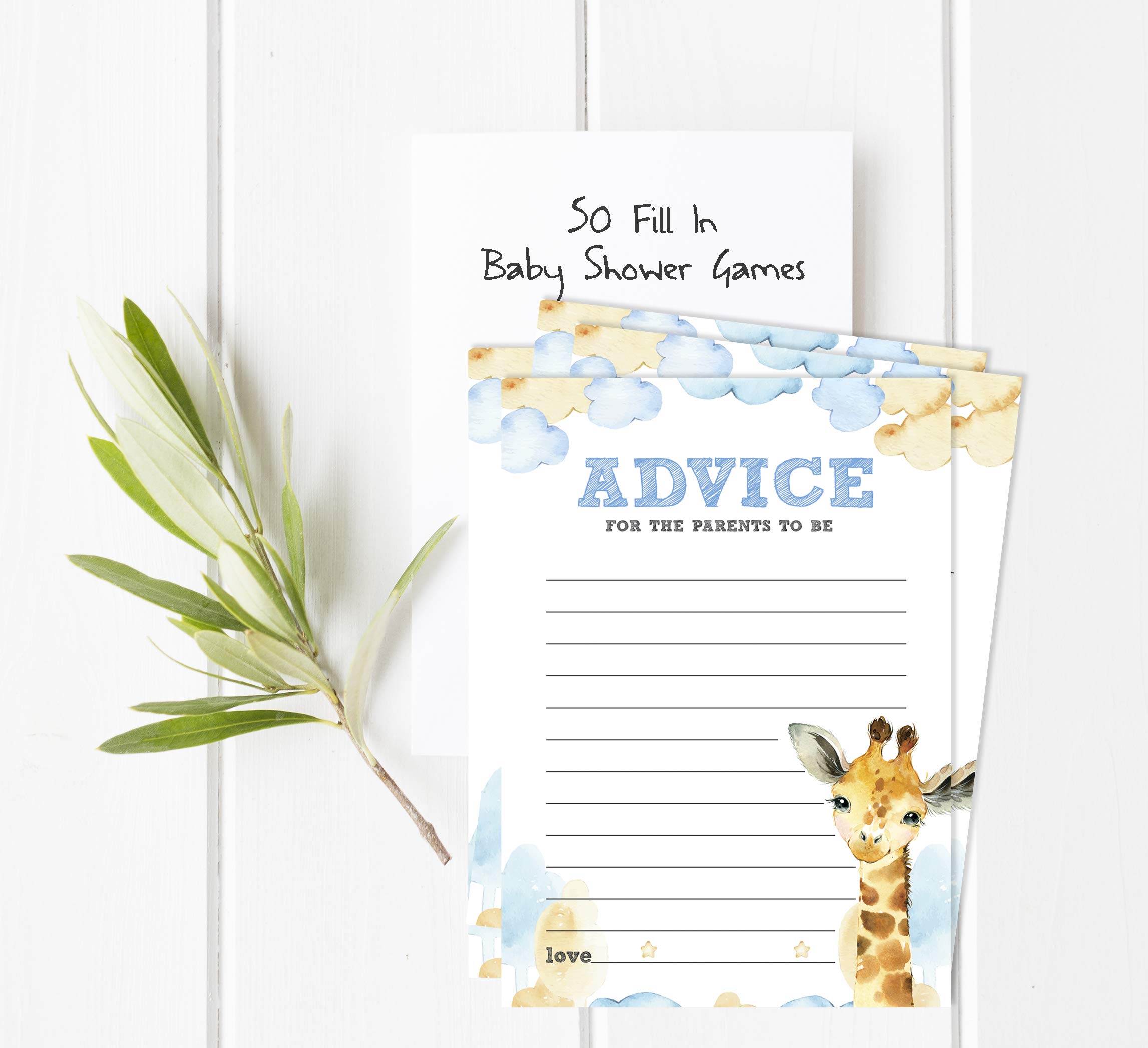 Giraffe Baby Shower Games Greenery And Gold Baby Shower Game | Animal