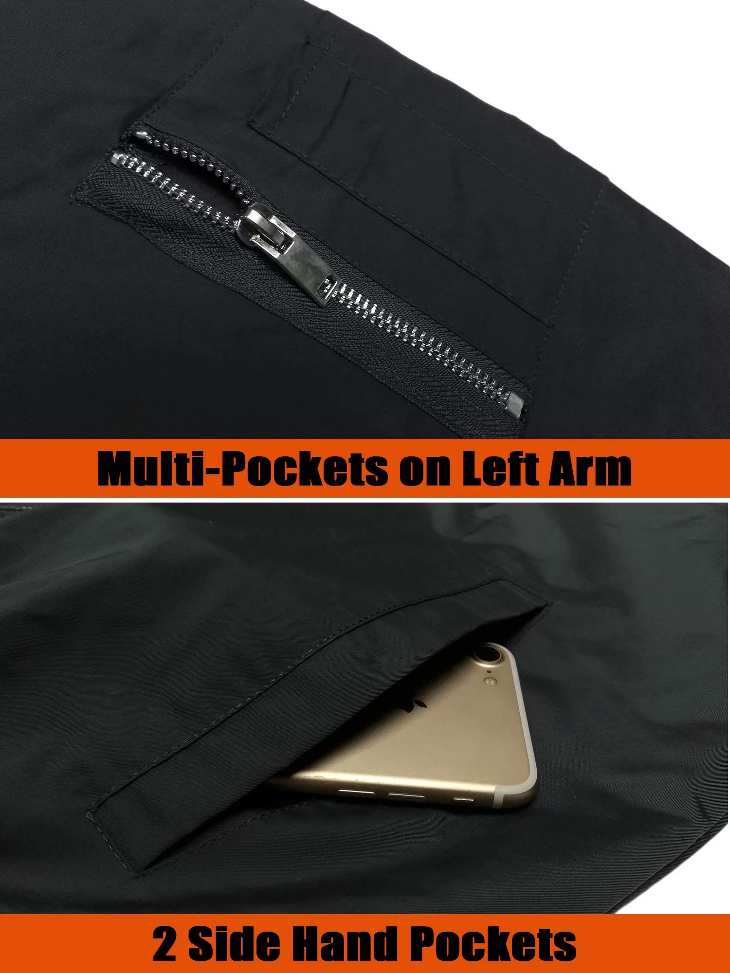 MAGCOMSEN Bomber Jackets for Men Black Light Jackets Zip Up Jacket for ...