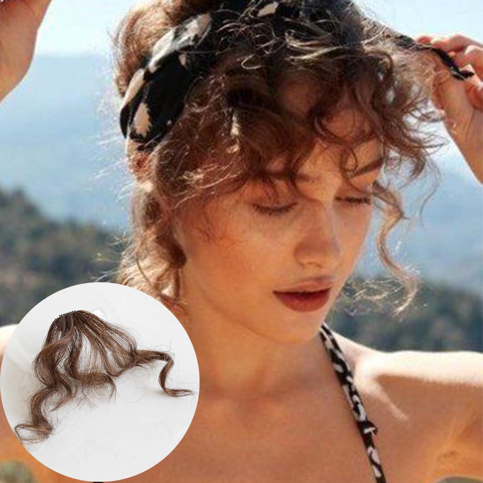 Amazon.com : VAVANGA Curly Bangs Clip in Hair Extension, Synthetic Hair ...