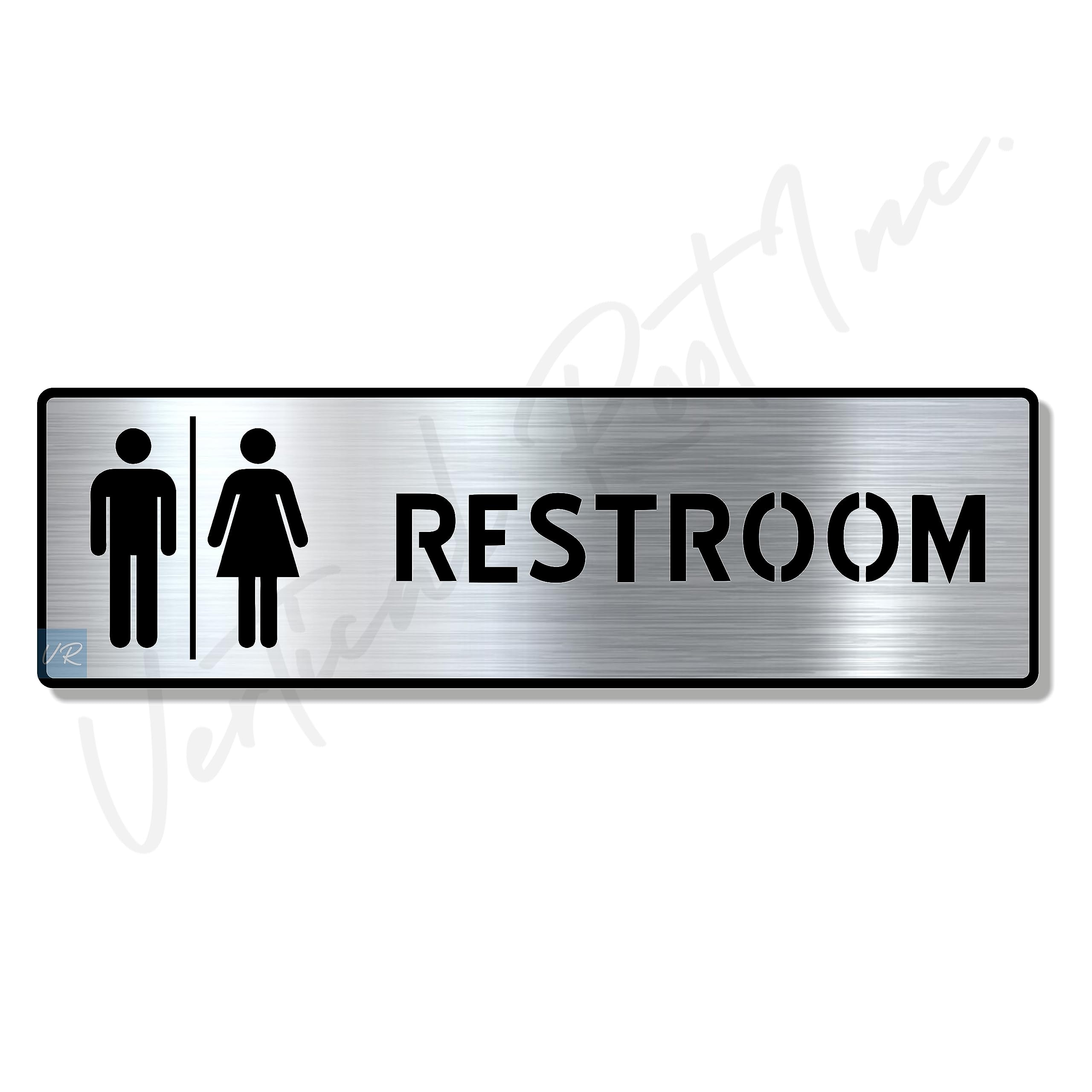 Vertical Root Inc Premium Brush Steel Finish Acrylic Restroom Door ...