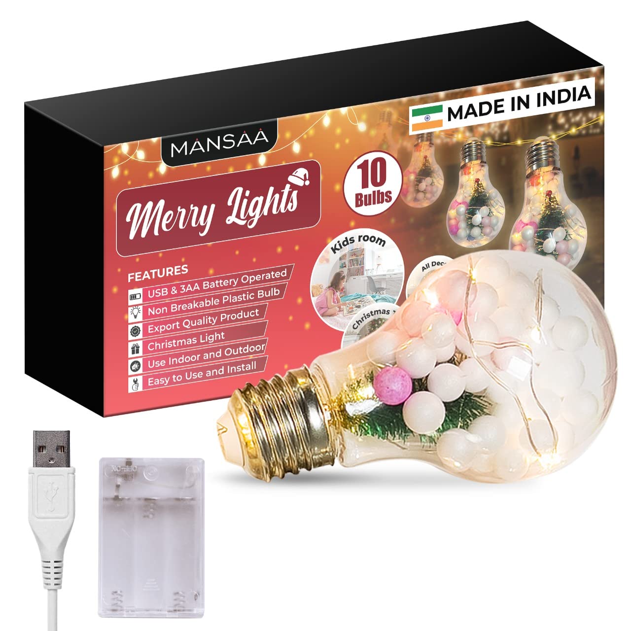 Buy MANSAA Led Lights for Decoration | 18 Months Warranty, 10 Bulbs ...