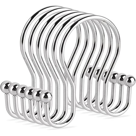 Amazon.com: 24 Pack Double Shower Curtain Hooks Rings, TENOVEL Double ...