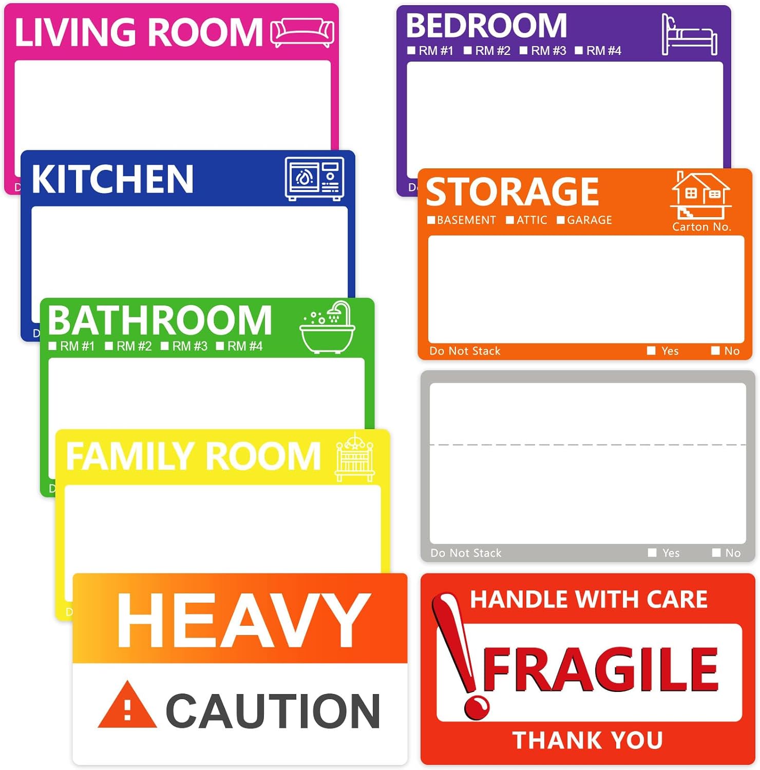 400 PCS Home Moving Labels for Boxes, 9 x 5 cm Large Moving Stickers ...
