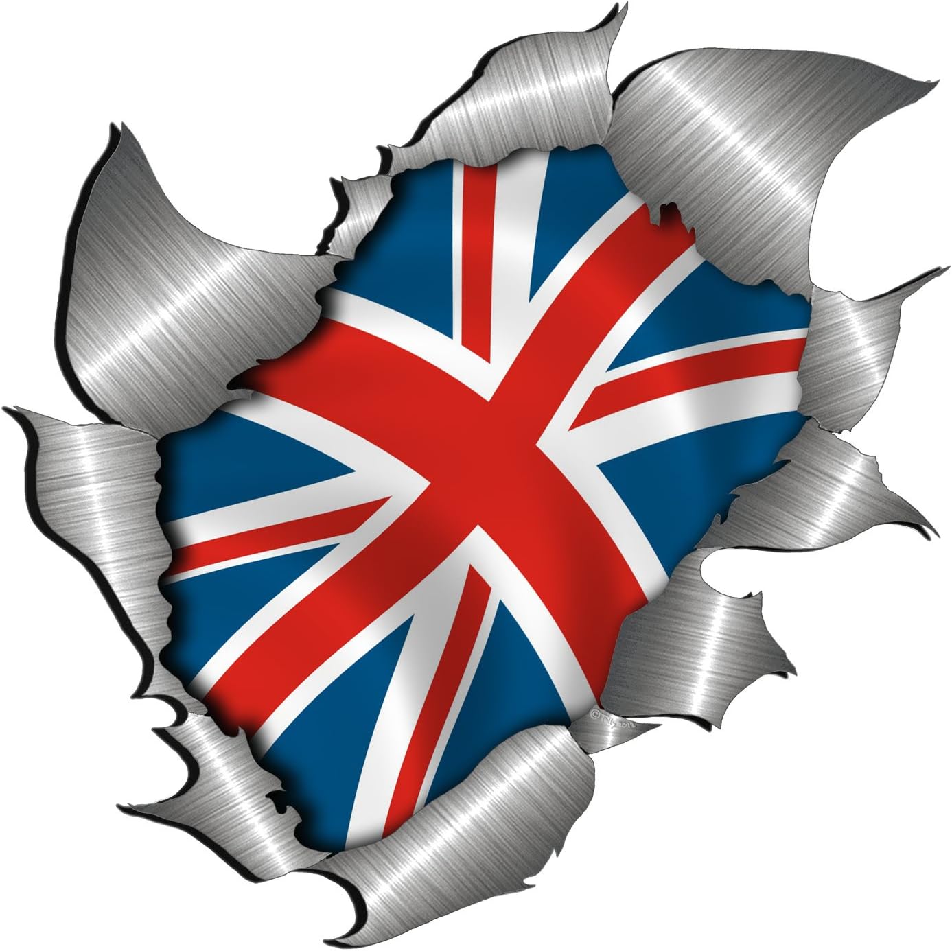 Extra Large size Union Flag Metal Rip Open Sticker : Amazon.co.uk: Home ...