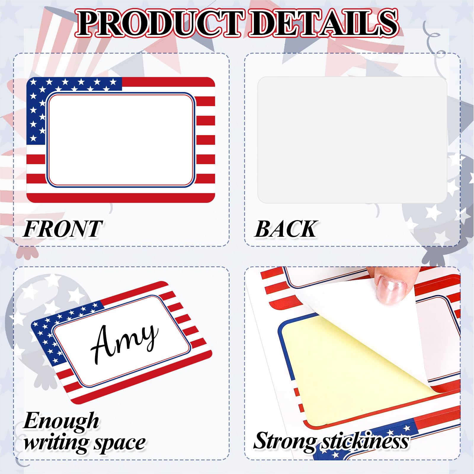 July 4 Stickers 4th Of July Favor Tags Editable Template, Patriotic ...