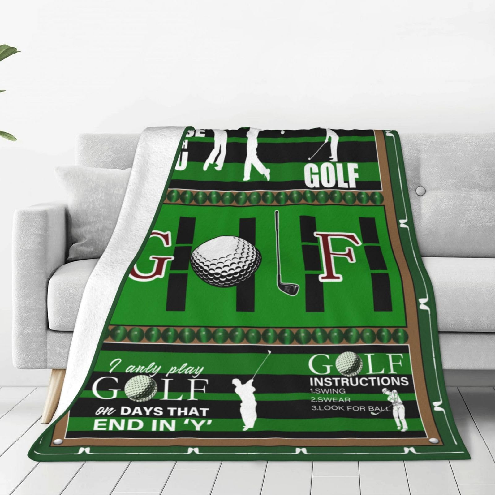Amazon.com: Golf Blanket Soft Warm Flannel Throw Blanket Golf Lover ...