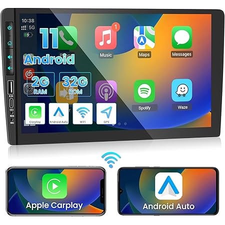 Amazon.com: 2G+32G Android 11 Car Stereo with Wireless Carplay 9 Inch ...