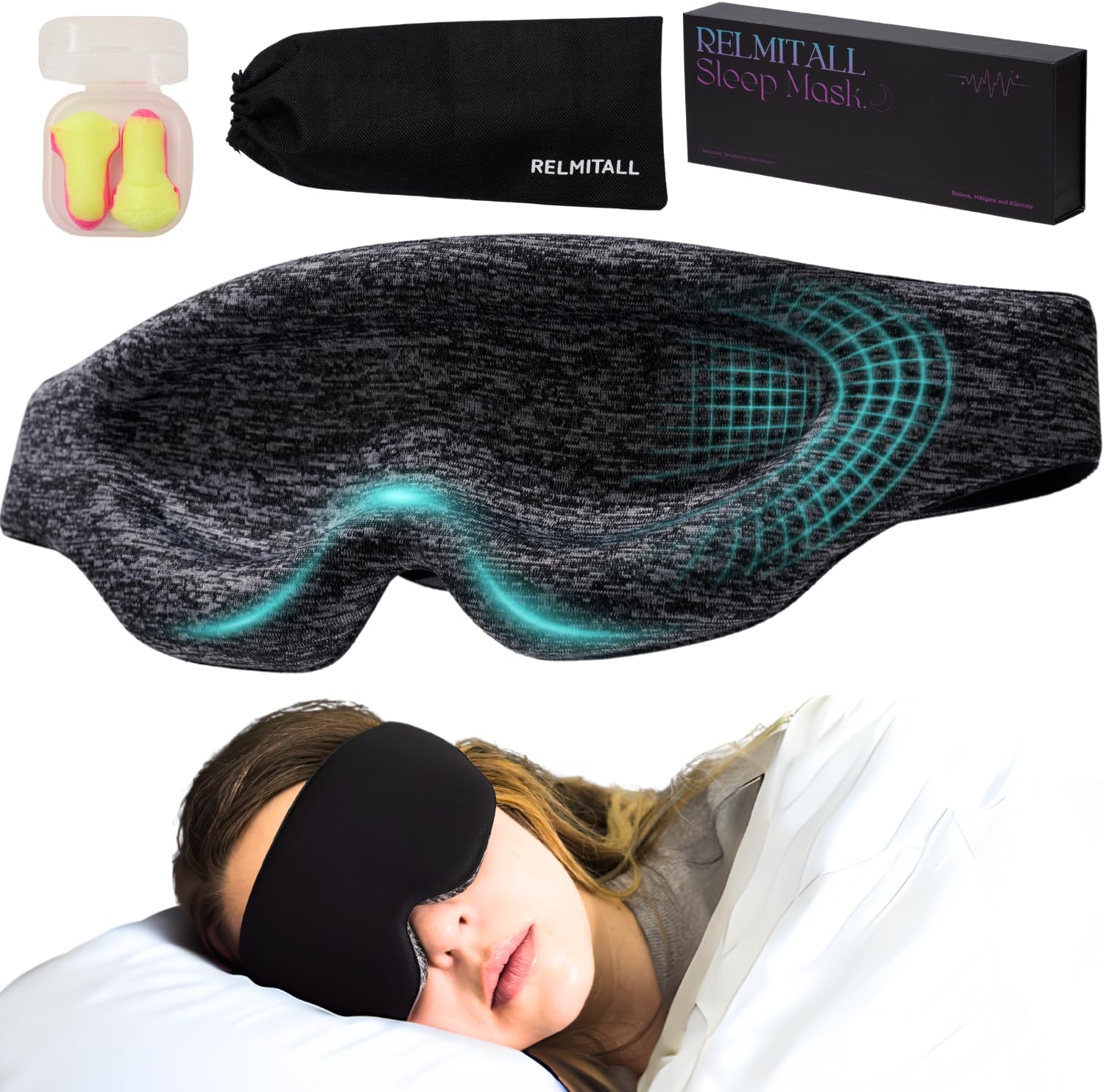 Amazon.com: RELMITALL Sleep Mask for Side Sleepers – Exclusively ...