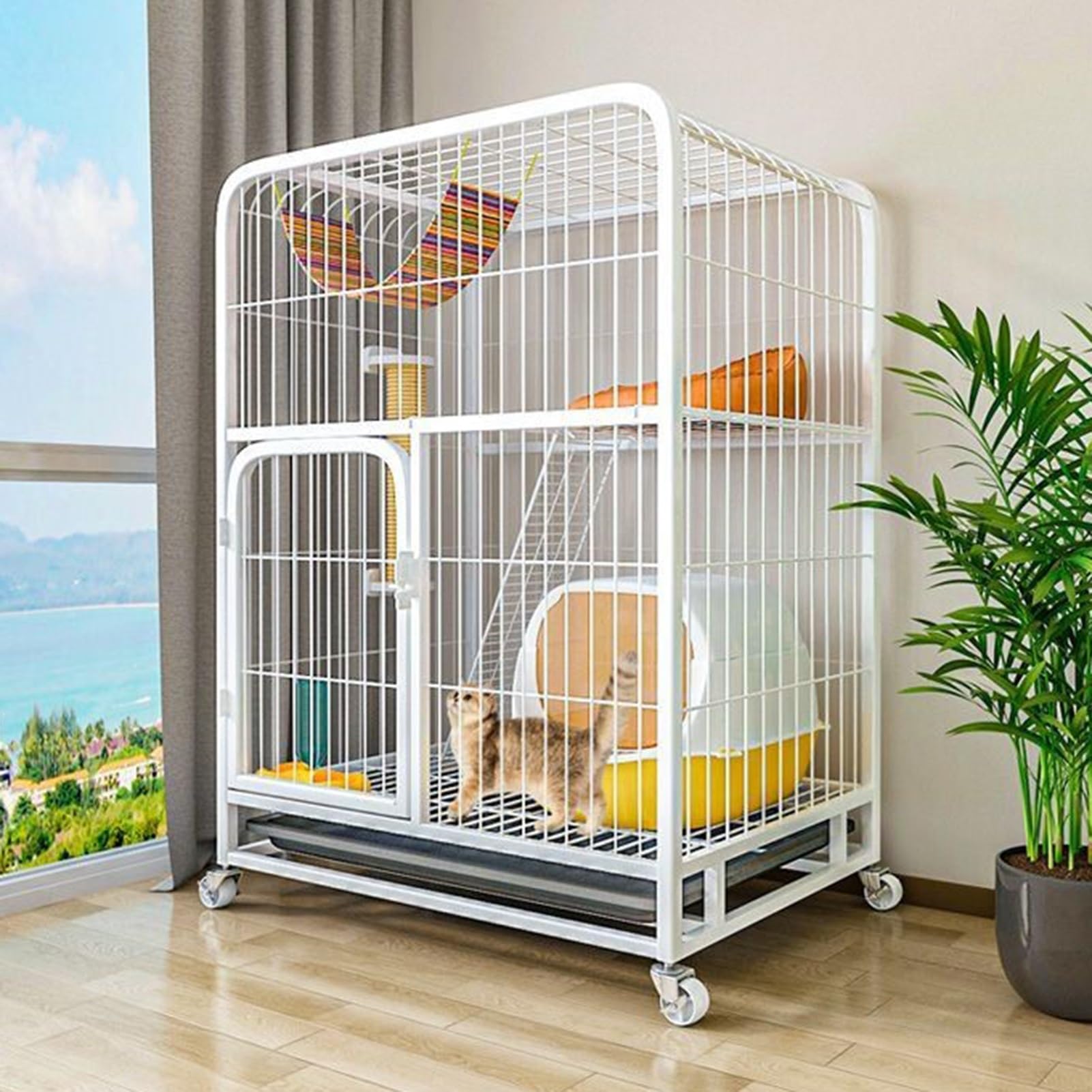 Outdoor Cat Runs For Cats FUFU&GAGA Large Wooden Outdoor Cat House,