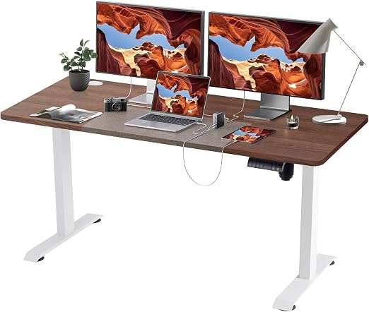 Devoko Electric Standing Desk, 140 x 70 cm Adjustable Height Desk, Home ...