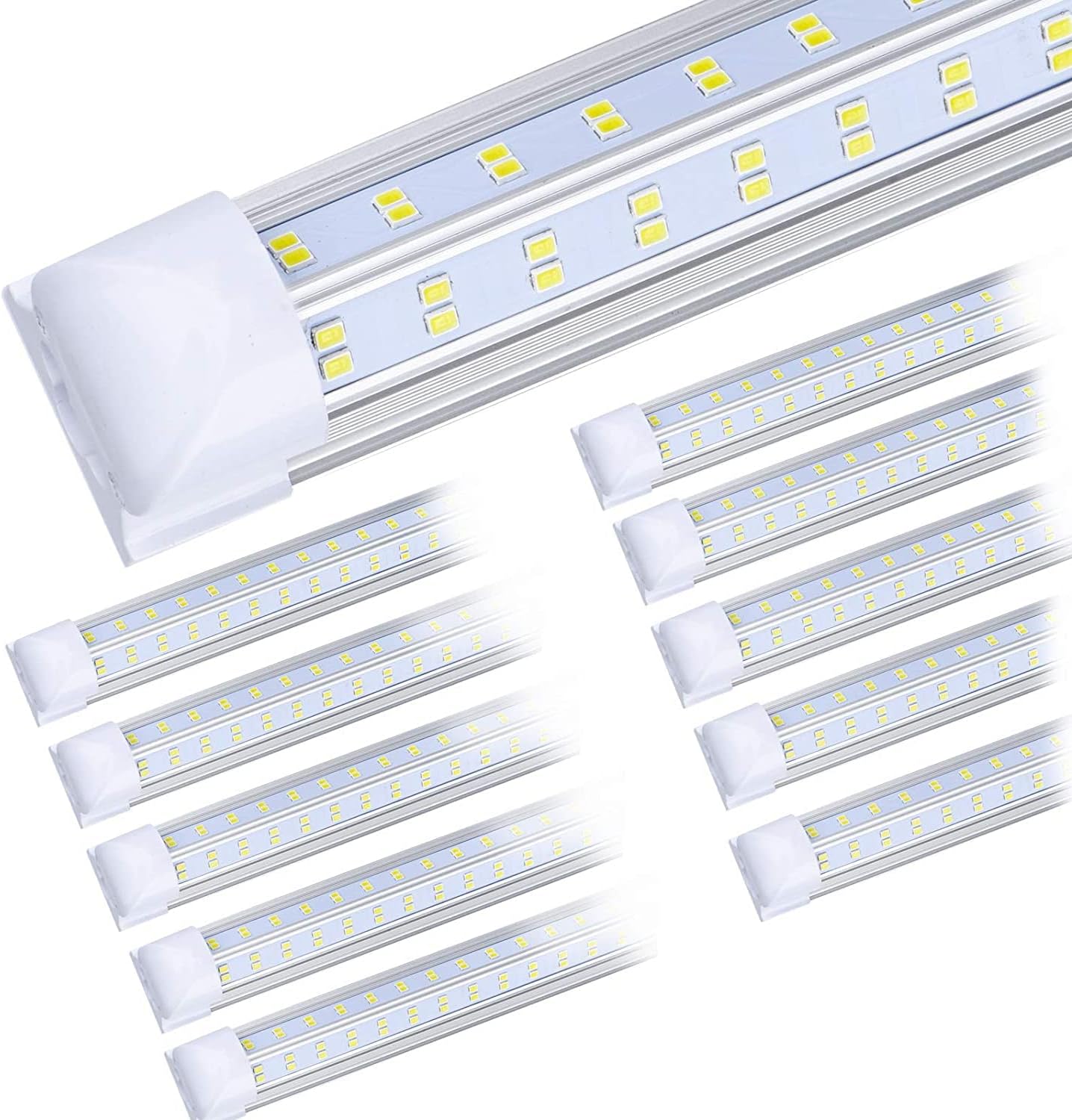 (6-Pack) 8ft LED Shop Light Fixture, 110W 18500LM 6000K, Cold White, U ...