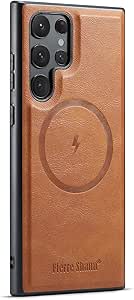Amazon.com: Newhalper for Samsung Galaxy S25 Ultra Case Leather [Compatible with MagSafe] [Weak ...